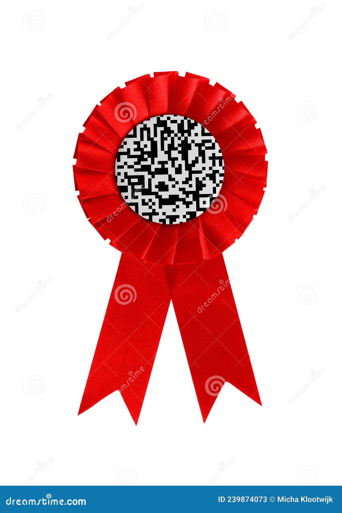 Red ribbon with a QR-code stock image. Image of ribbon - 239874073