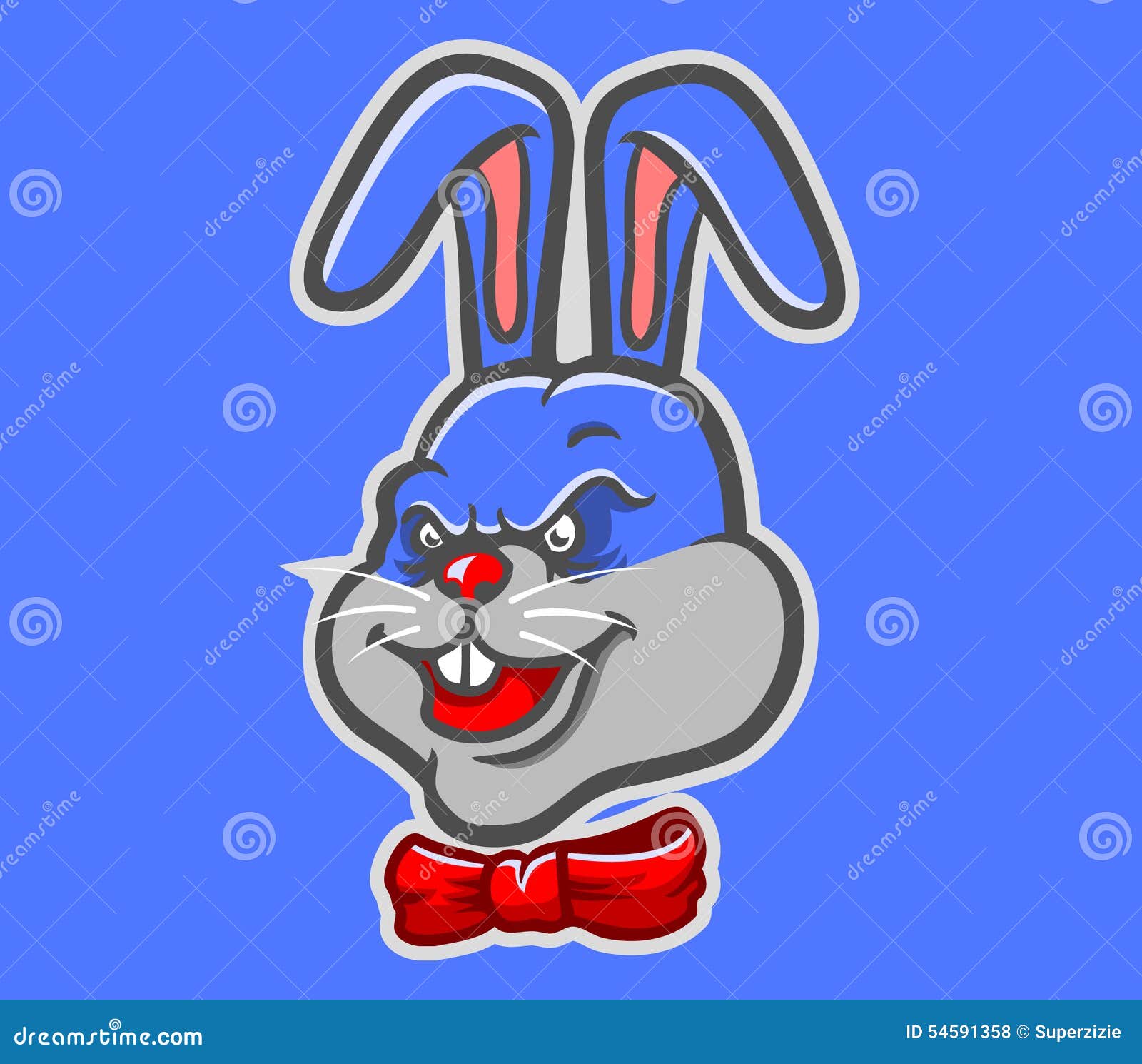 Red Ribbon rabbit stock vector. Illustration of white - 54591358