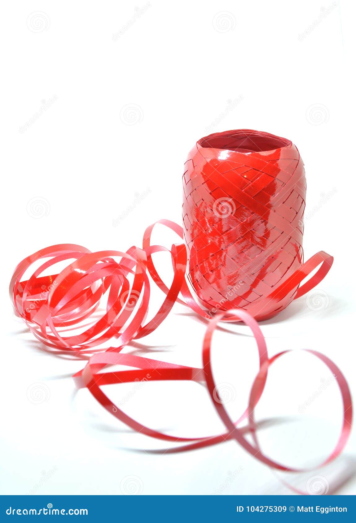 Red Ribbon Roll stock image. Image of shiny, curled - 104275309