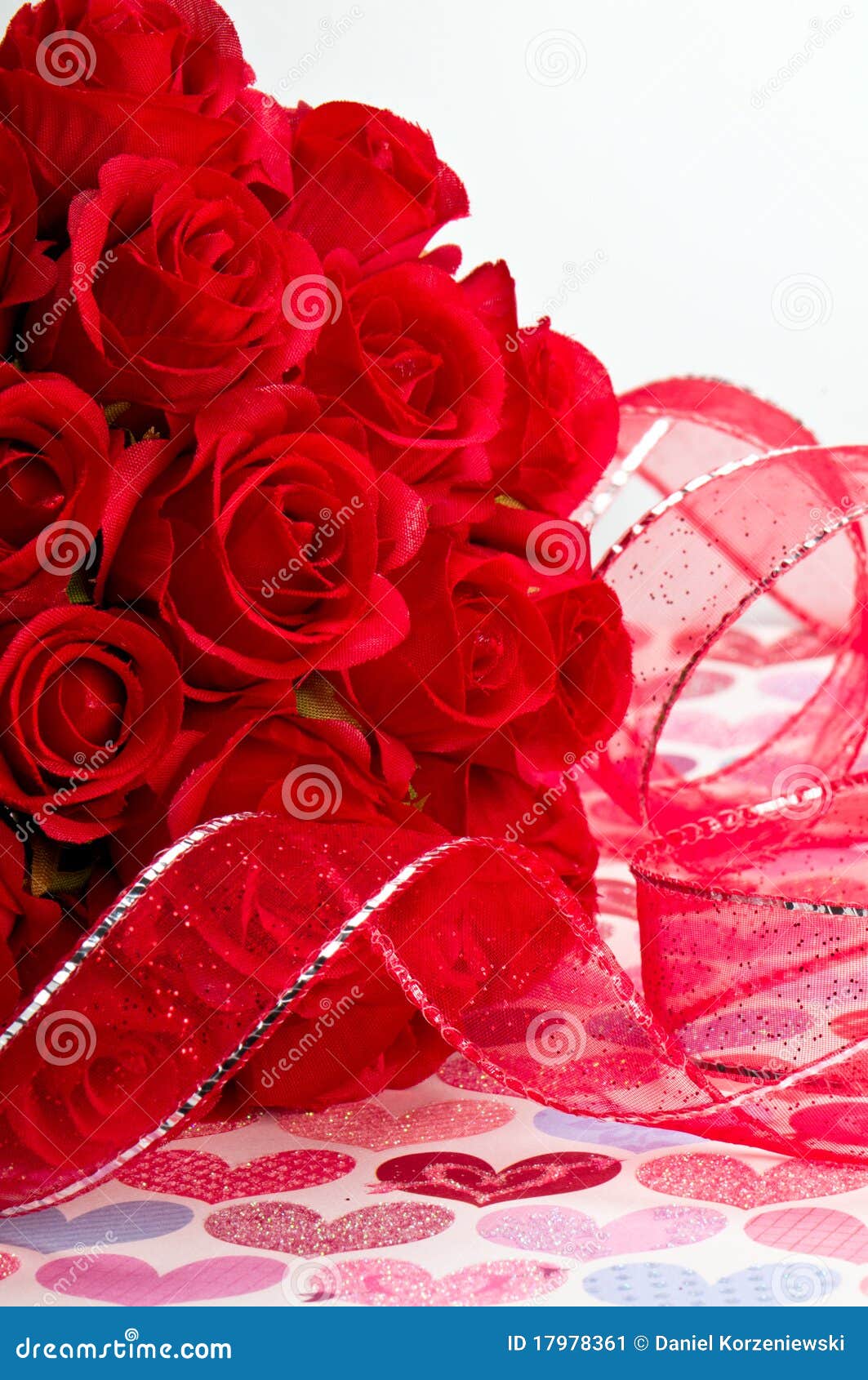Red Ribbon and Roses stock image. Image of occasion, present - 17978361