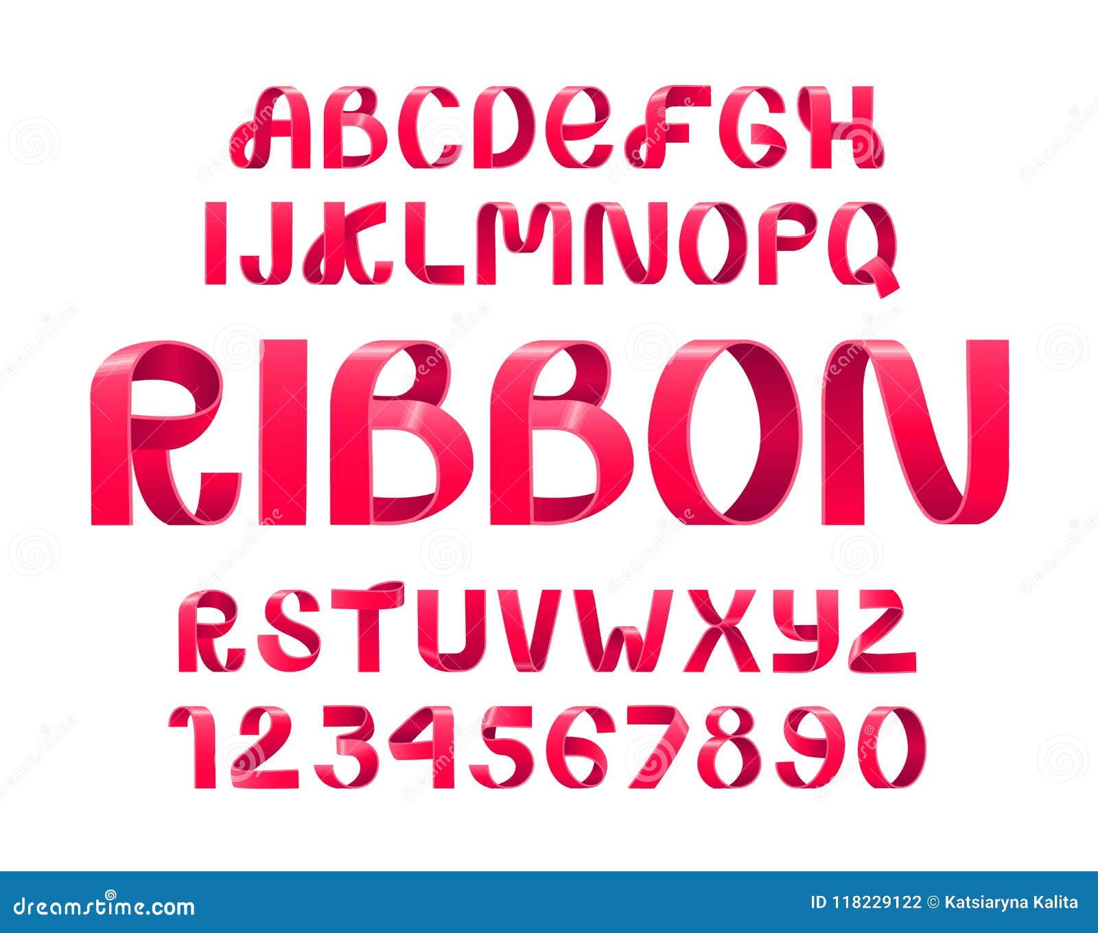 Ribbon Script Font Vector Illustration | CartoonDealer.com #62020614