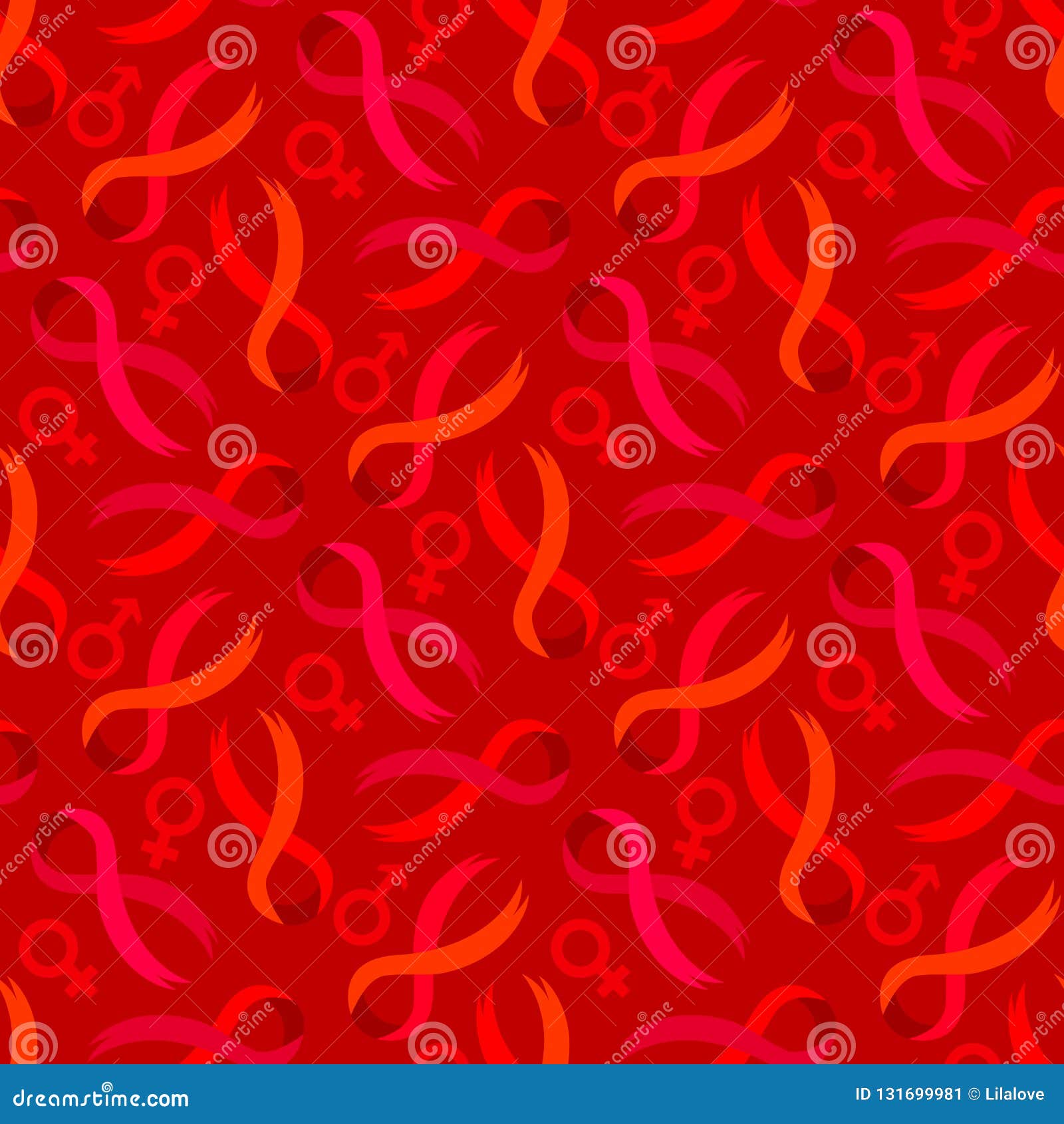 Red Ribbon Seamless Pattern Stock Vector - Illustration of graphic ...