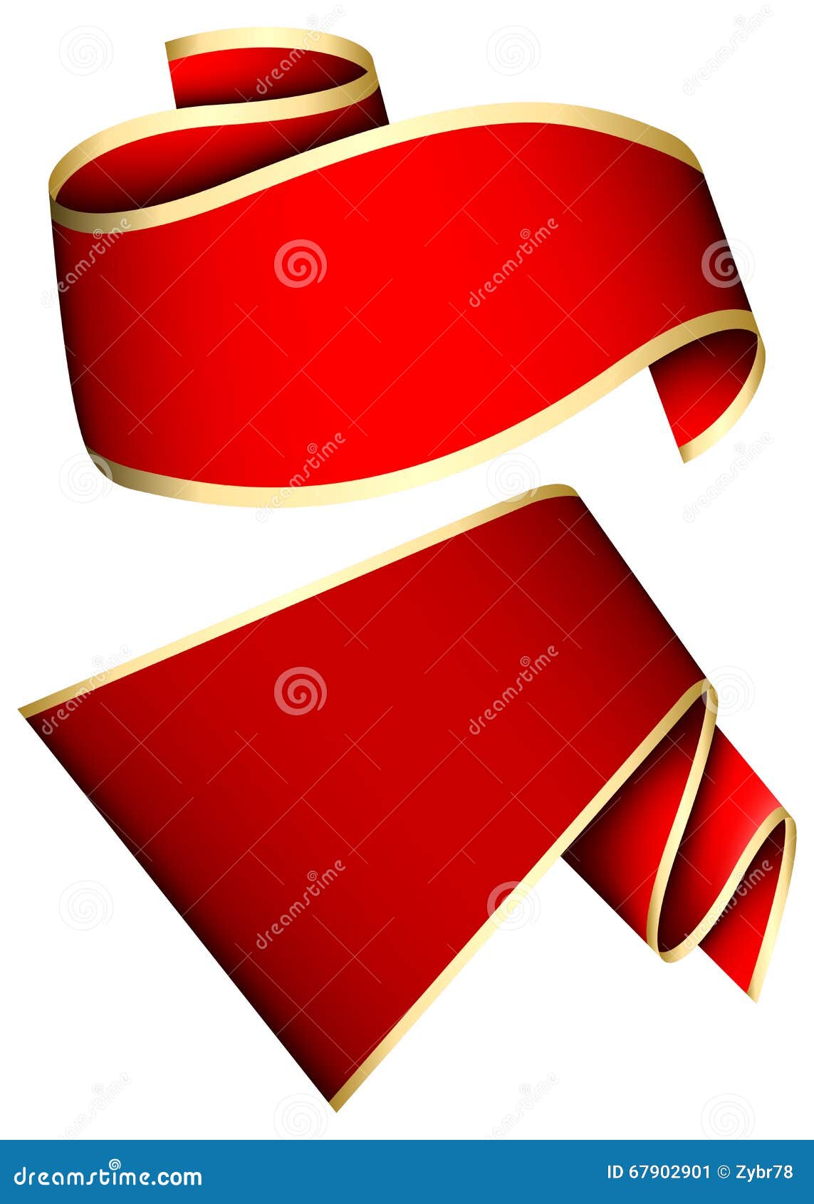 Red ribbon set stock vector. Illustration of banner, design - 67902901