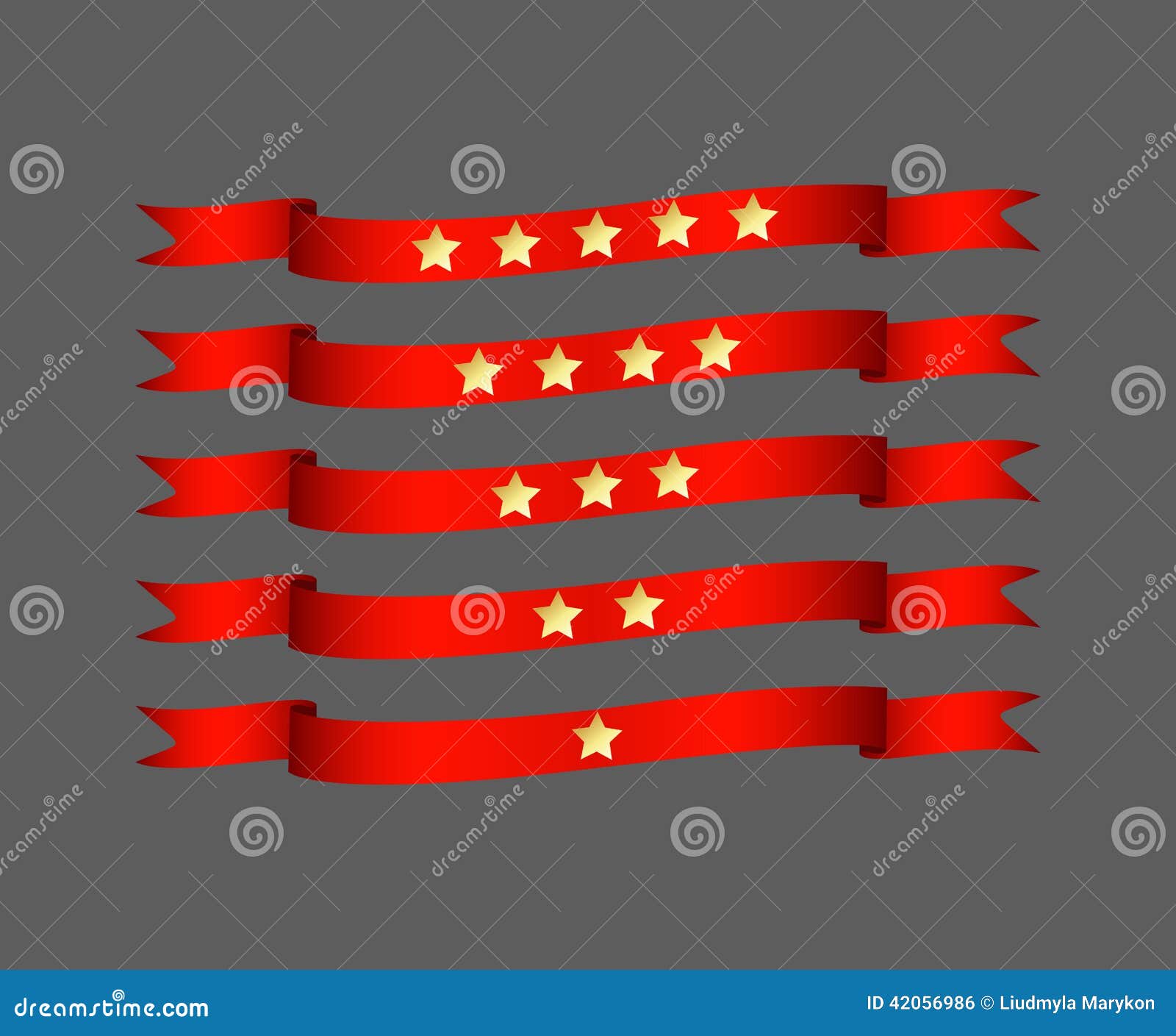 Red Ribbon Set with Star - Vector Illustration Stock Vector ...