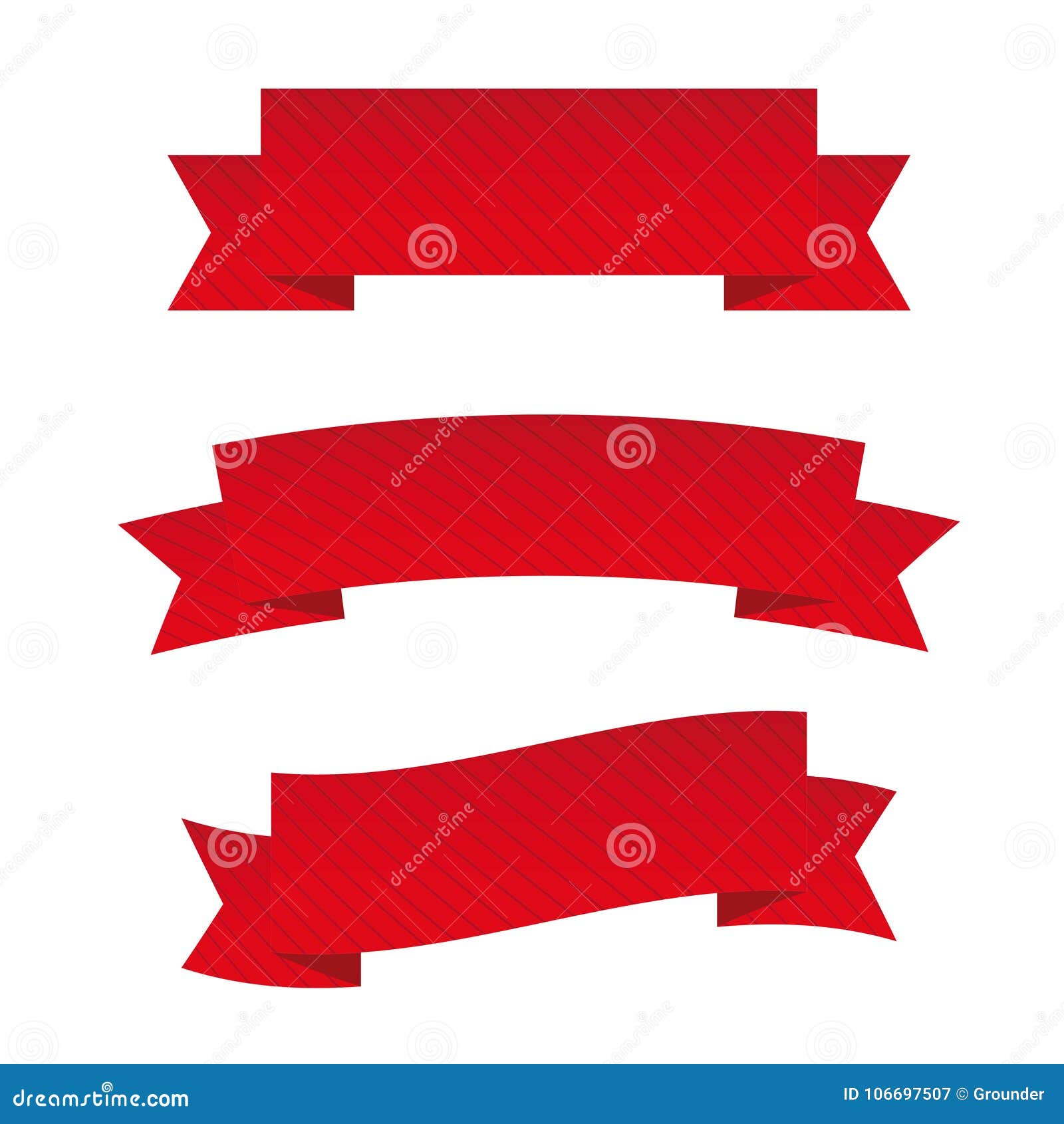 Red ribbon set stock vector. Illustration of vector - 106697507
