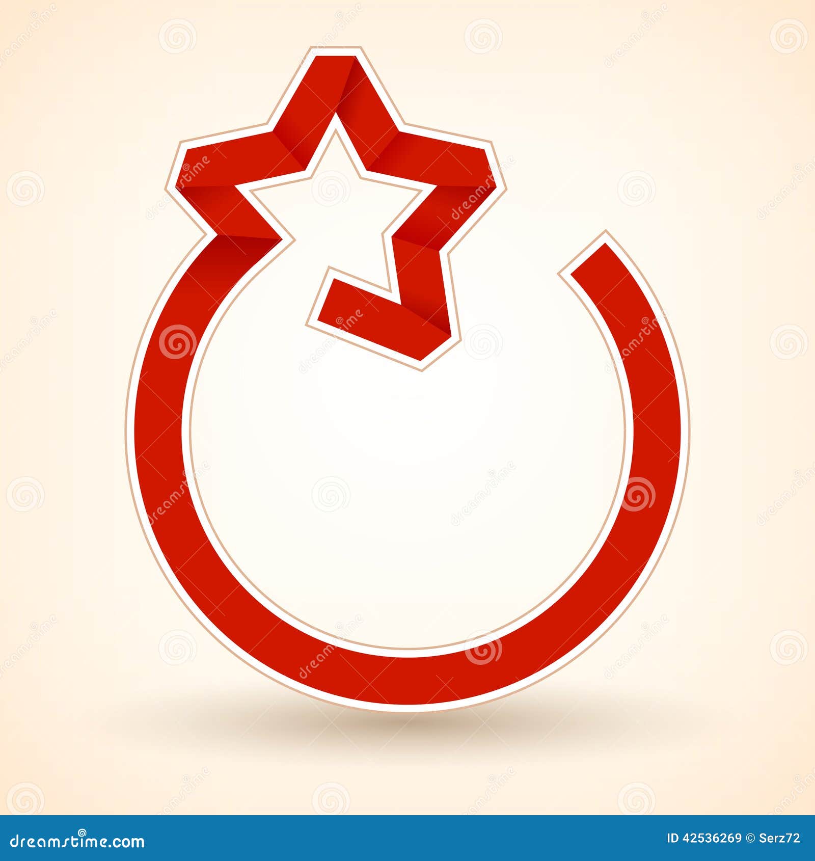 Red Ribbon in the Shape of a Star. Vector Stock Vector - Illustration ...