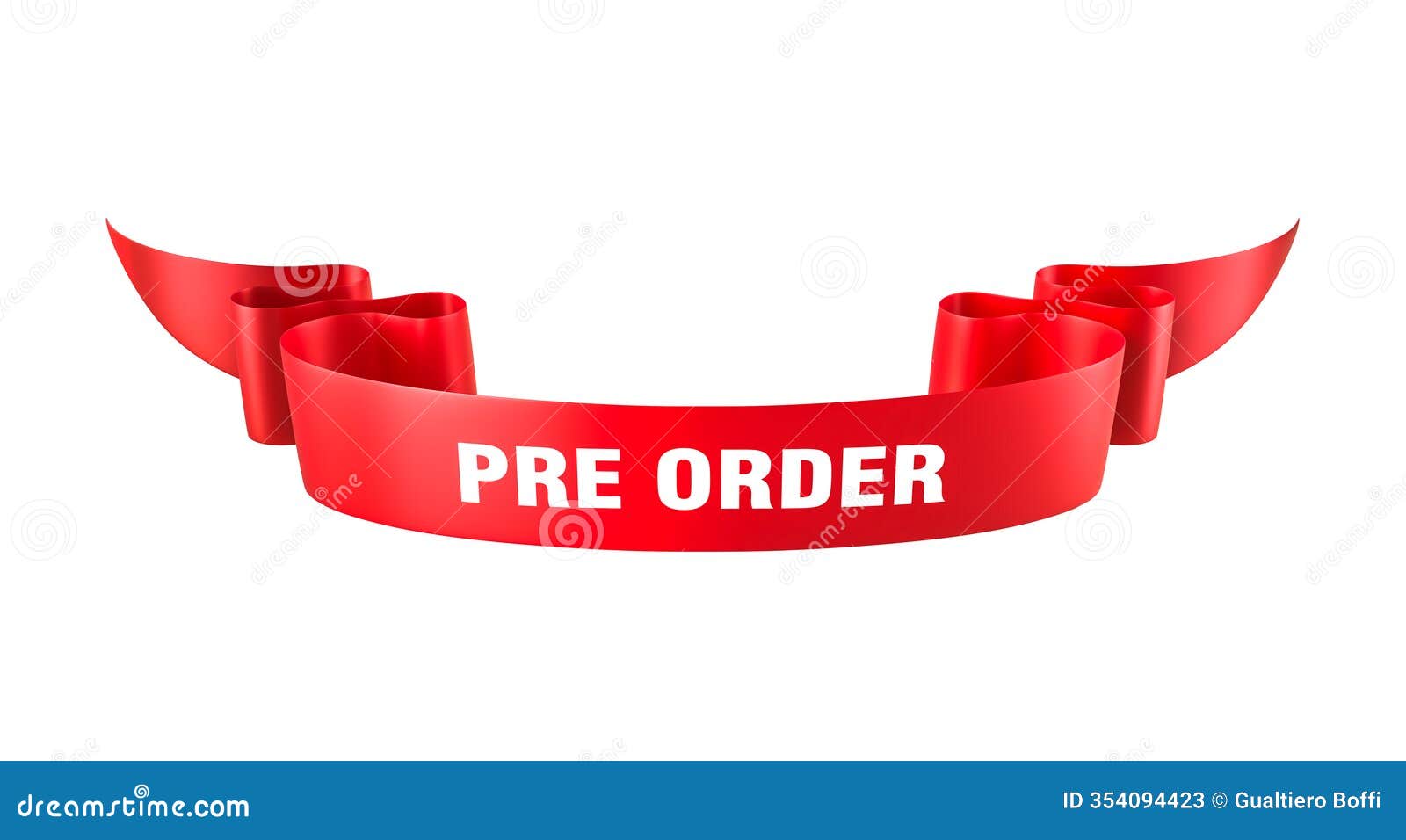 Red Ribbon Showing Pre Order on Transparent Background Stock ...