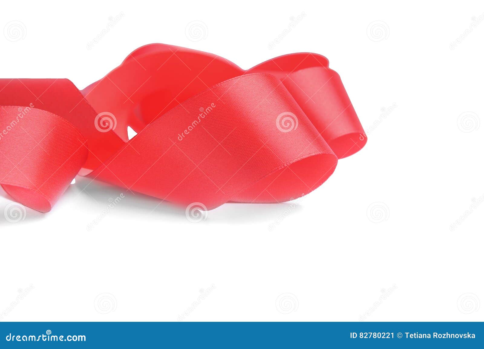 Red Ribbon, Spiral Coil On White Paper Background Stock Photo ...