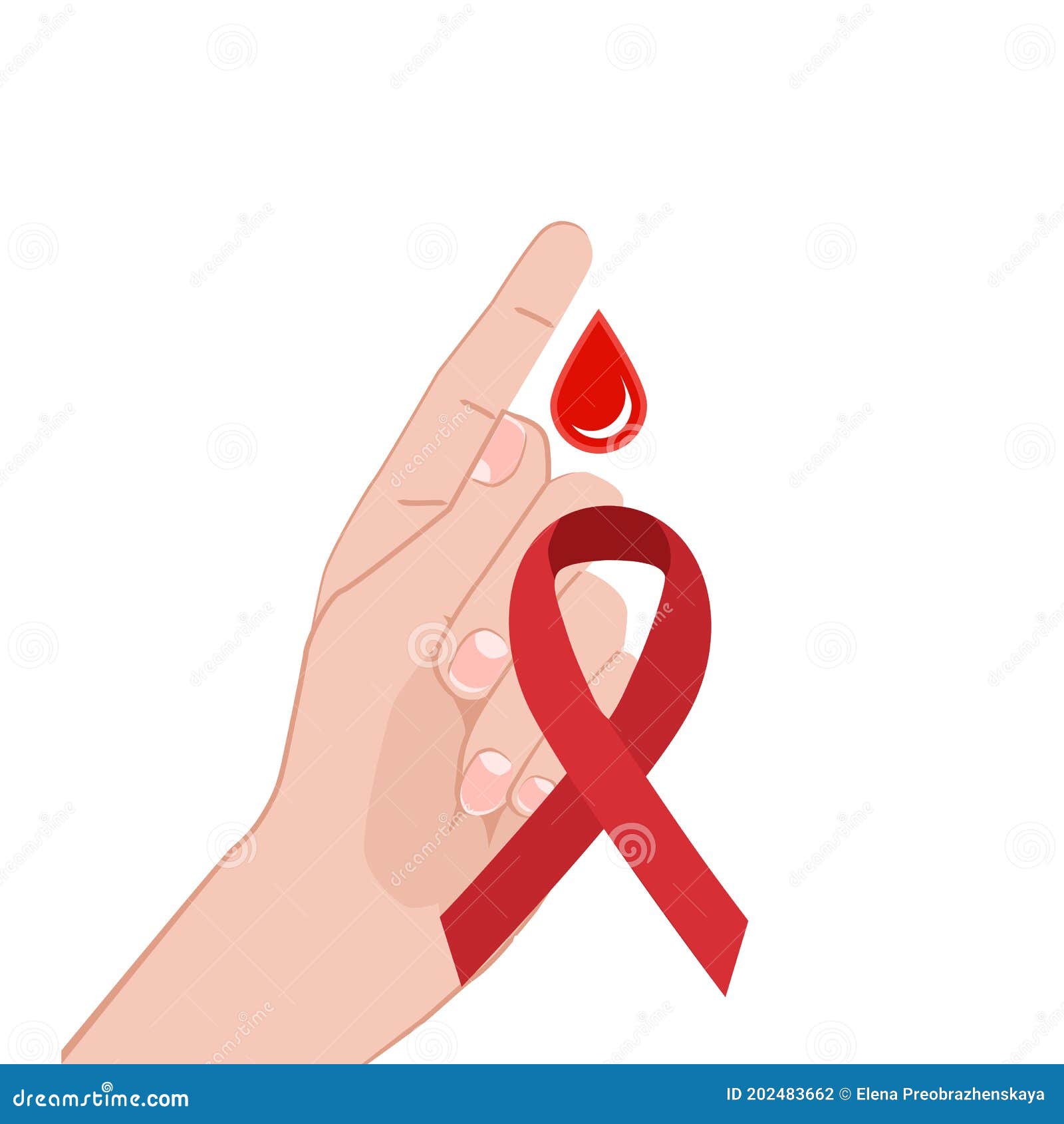 The Red Ribbon is a Symbol of World AIDS Day. Help for the Sick. Vector ...
