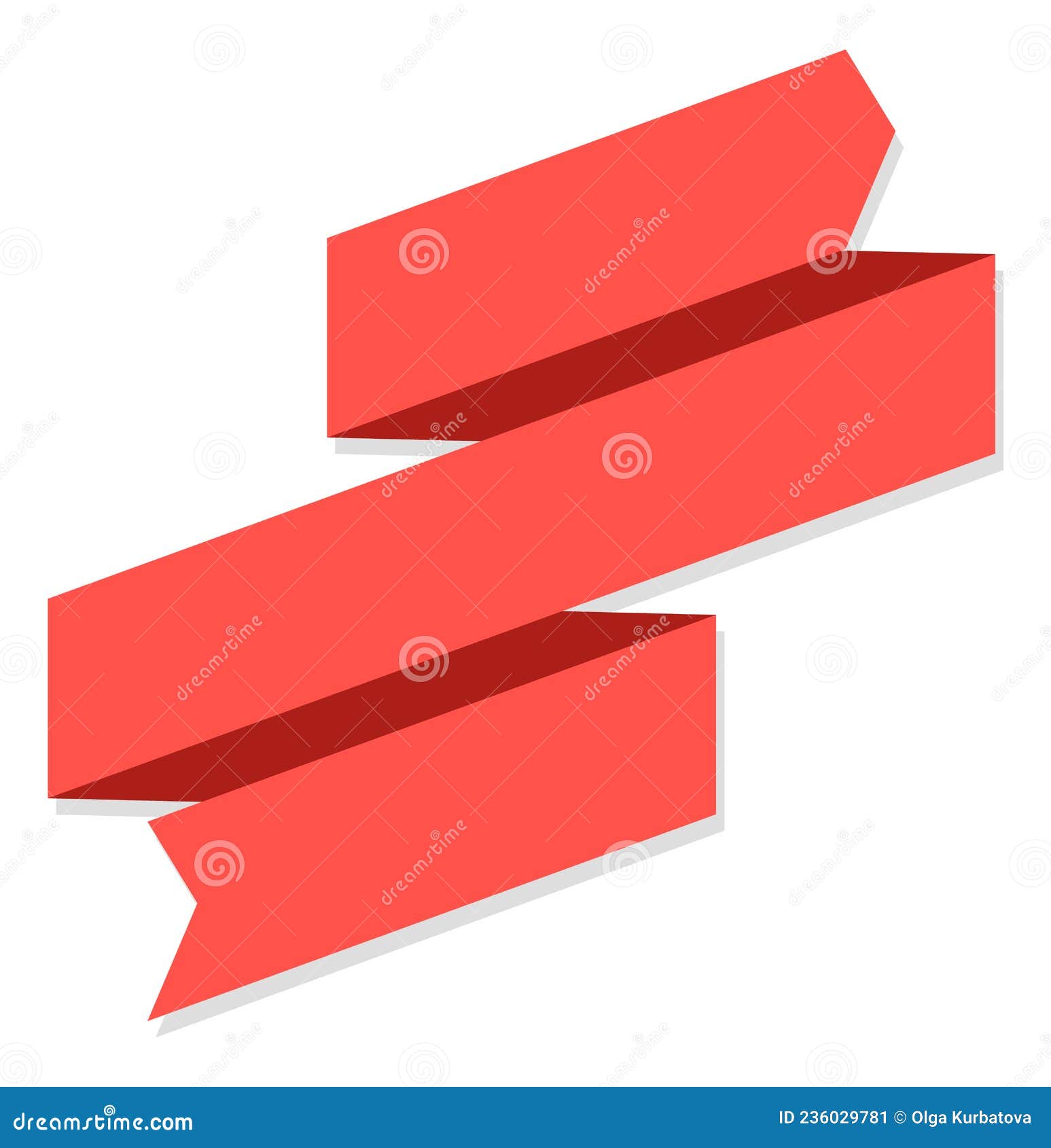 Red Ribbon Tag. Empty Tape Banner Template Stock Vector - Illustration ...