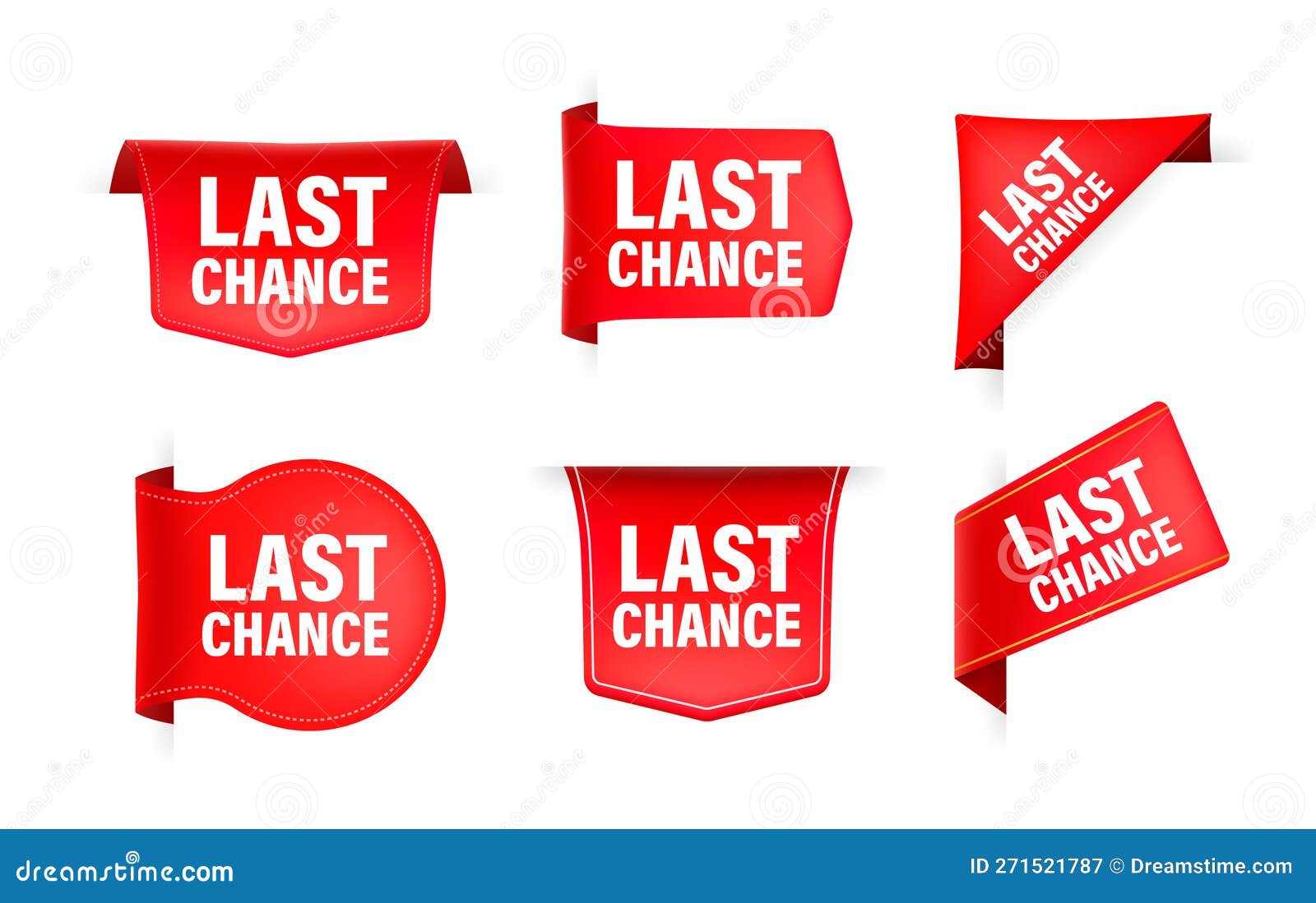 Red Ribbon with Text Last Chance. Banner Ribbon Label Last Chance Stock ...