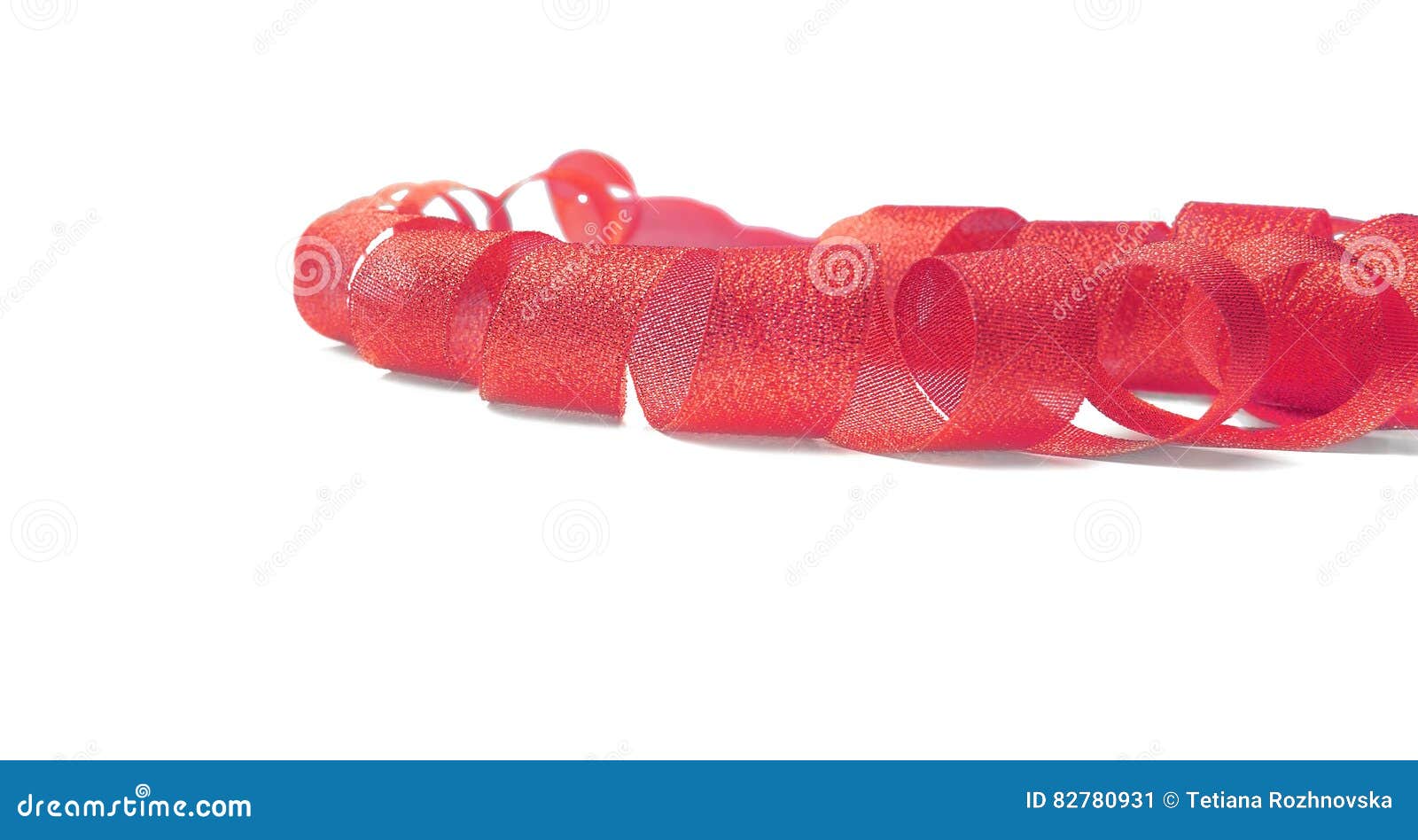 Red ribbon twisted spiral. stock image. Image of greeting - 82780931