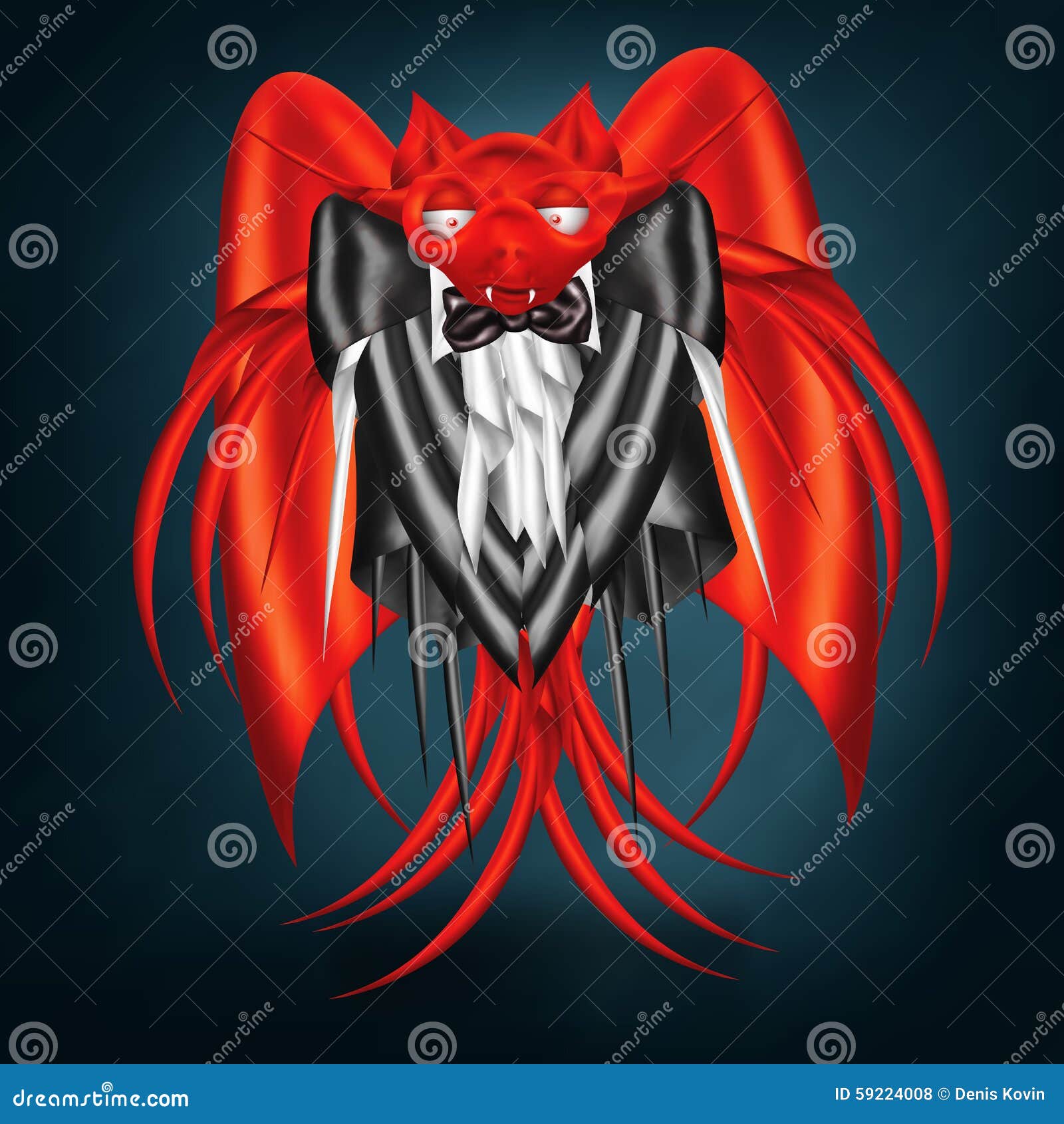 Red Ribbon Vampire Halloween Character Stock Illustration ...