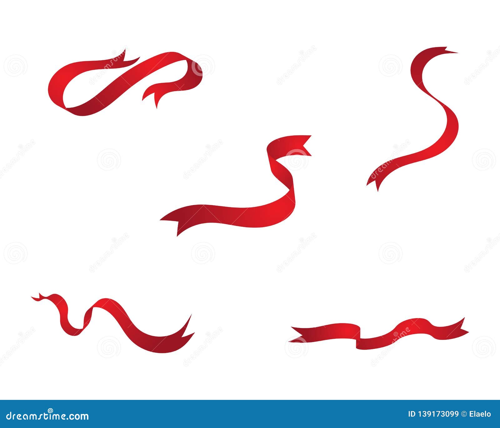 Red Ribbon Vector Illustration Stock Vector - Illustration of present ...