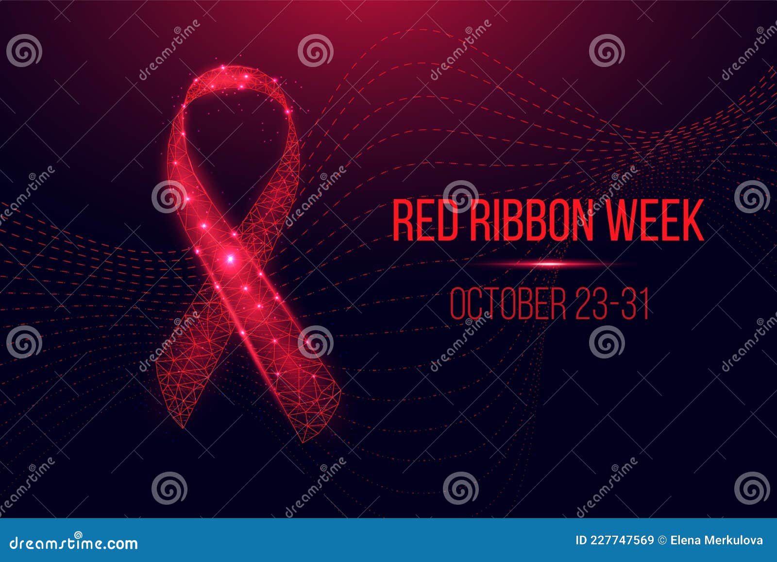 Red ribbon week concept. stock vector. Illustration of disease - 227747569