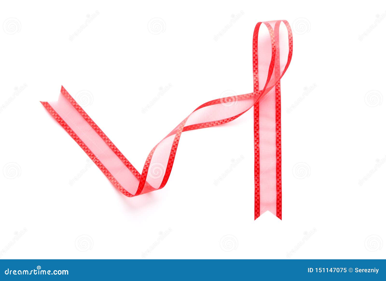 Red Ribbon on White Background Stock Image - Image of romantic, detail ...