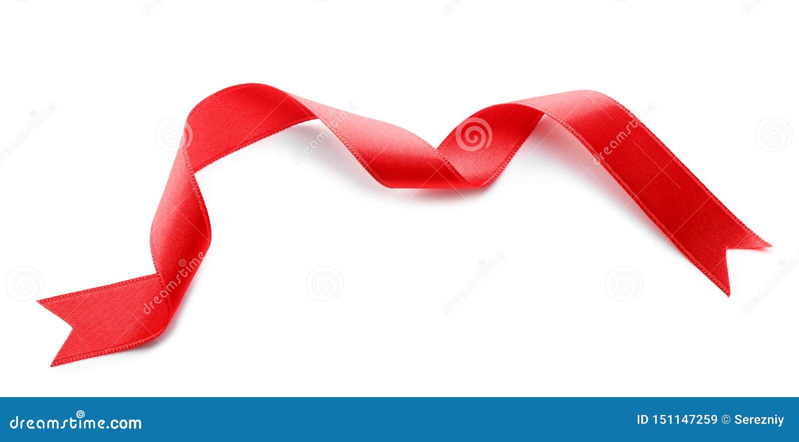 Red Ribbon on White Background Stock Image - Image of present, color ...