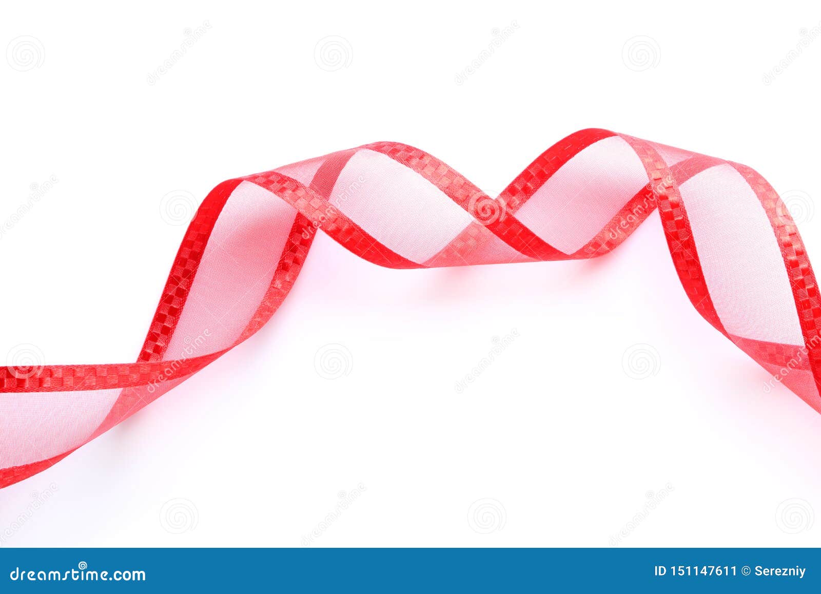 Red Ribbon on White Background Stock Image - Image of material ...