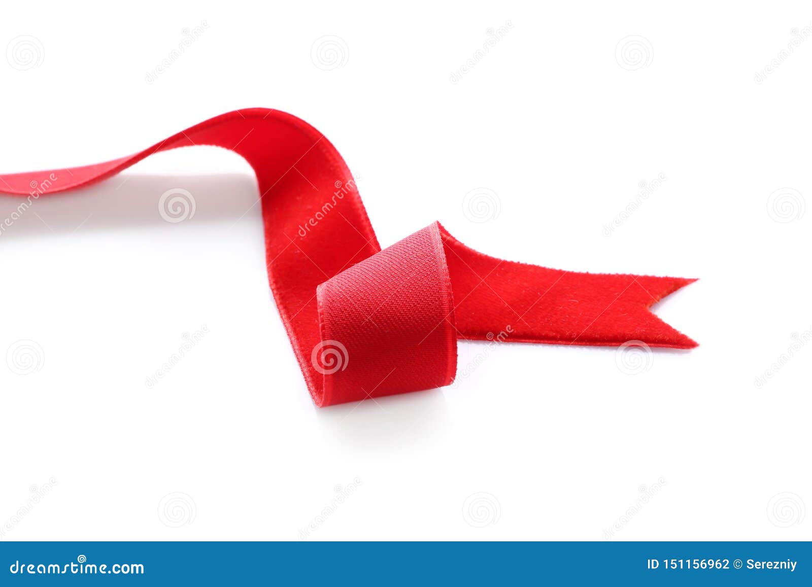 Red Ribbon on White Background Stock Photo - Image of birthday ...