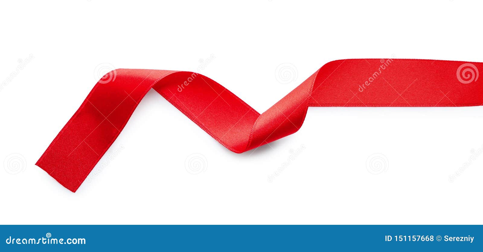Red Ribbon on White Background Stock Photo - Image of decor ...