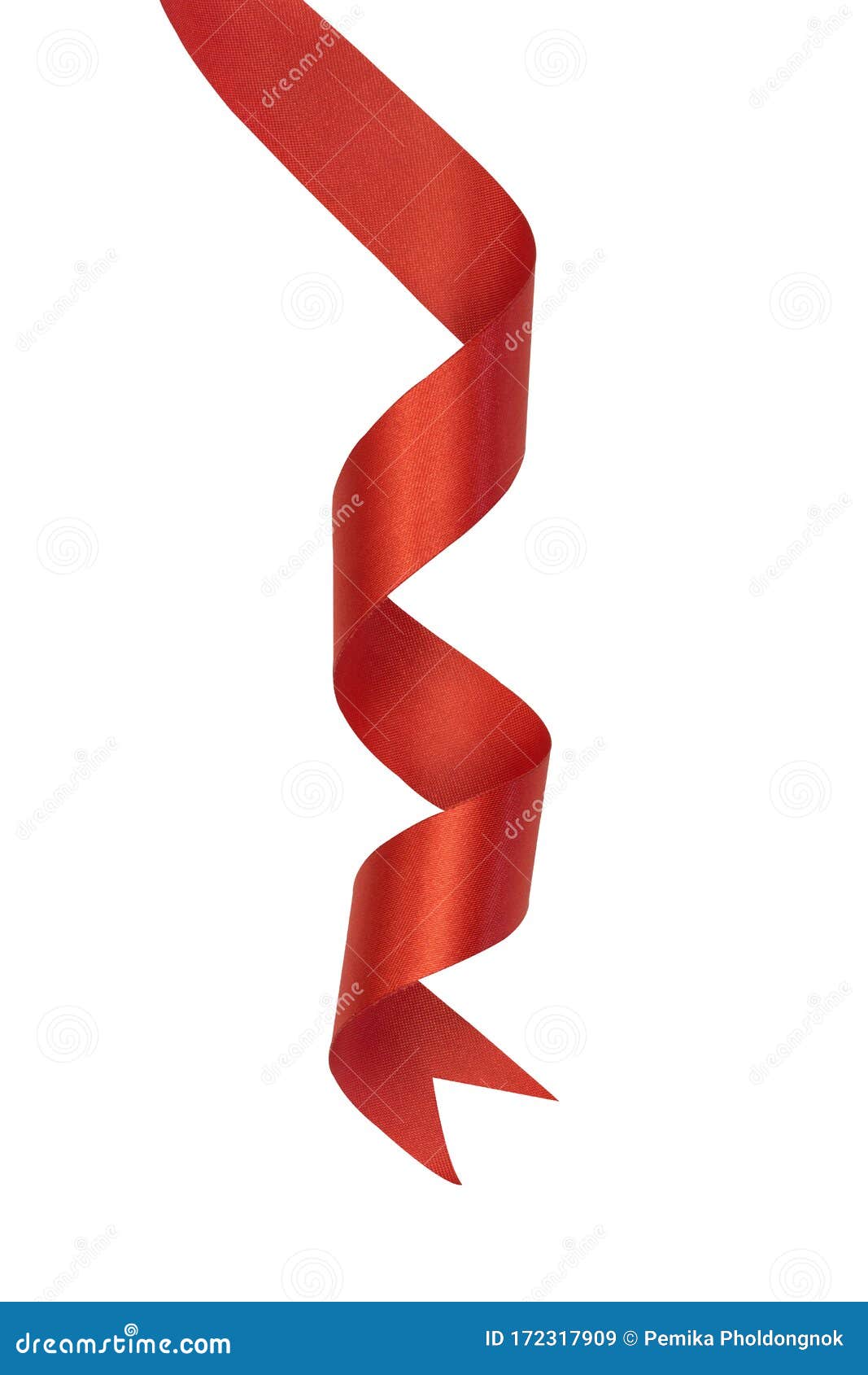 Red Ribbon on White Background Stock Image - Image of color, holidays ...