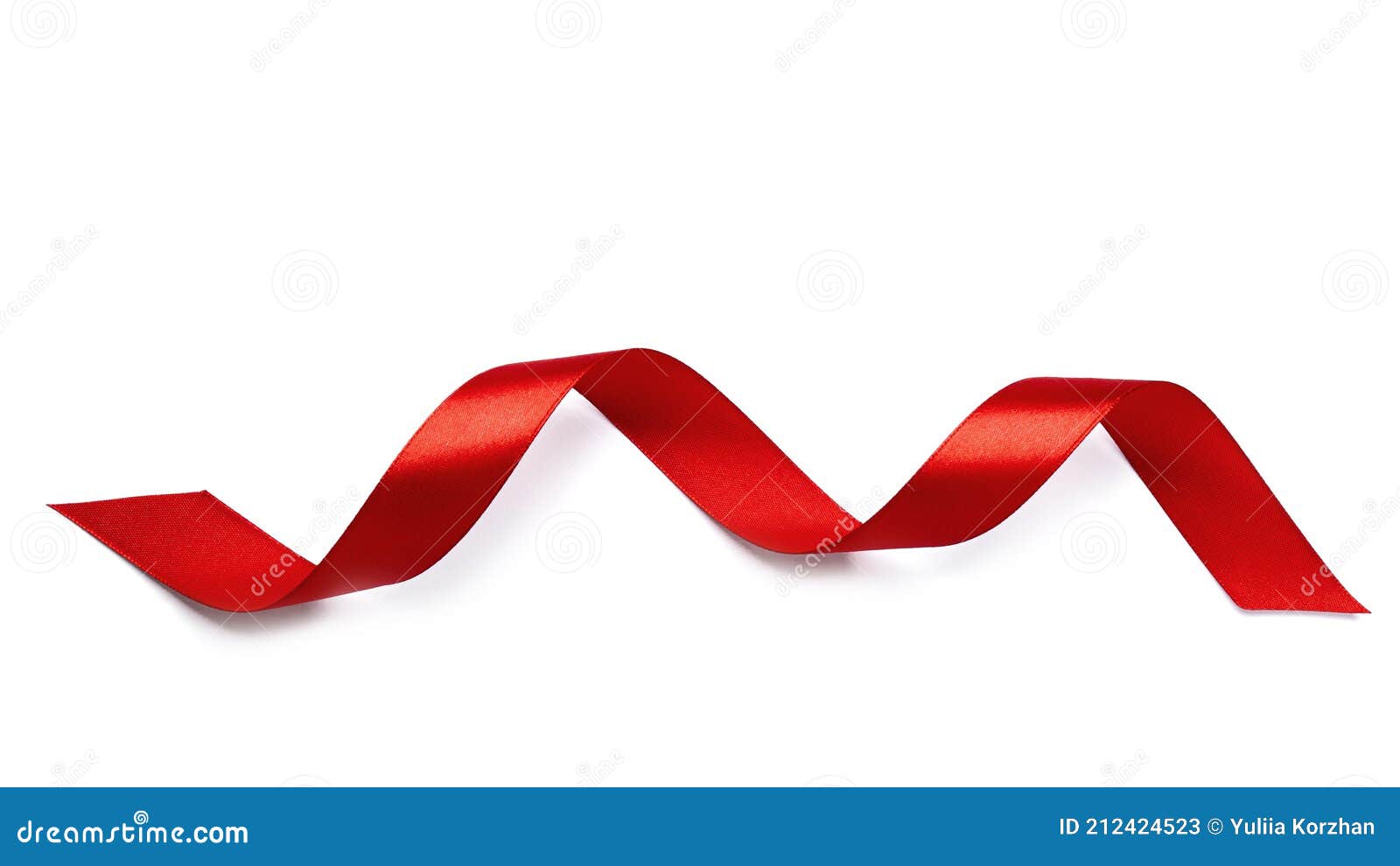Red Ribbon on a White Background. Stock Image - Image of bright, white ...