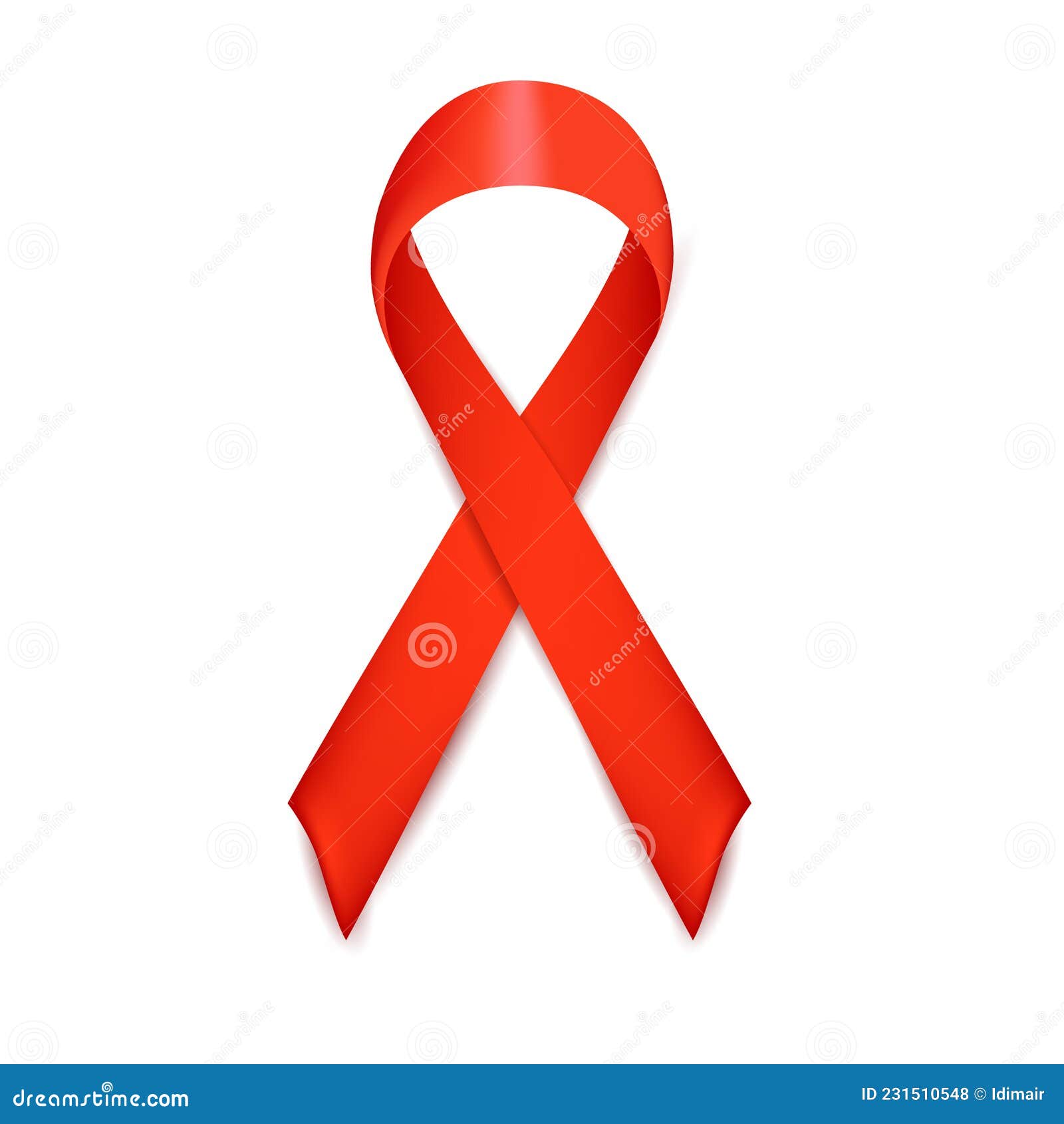 Red Ribbon on White Background. Vector Stock Vector - Illustration of ...