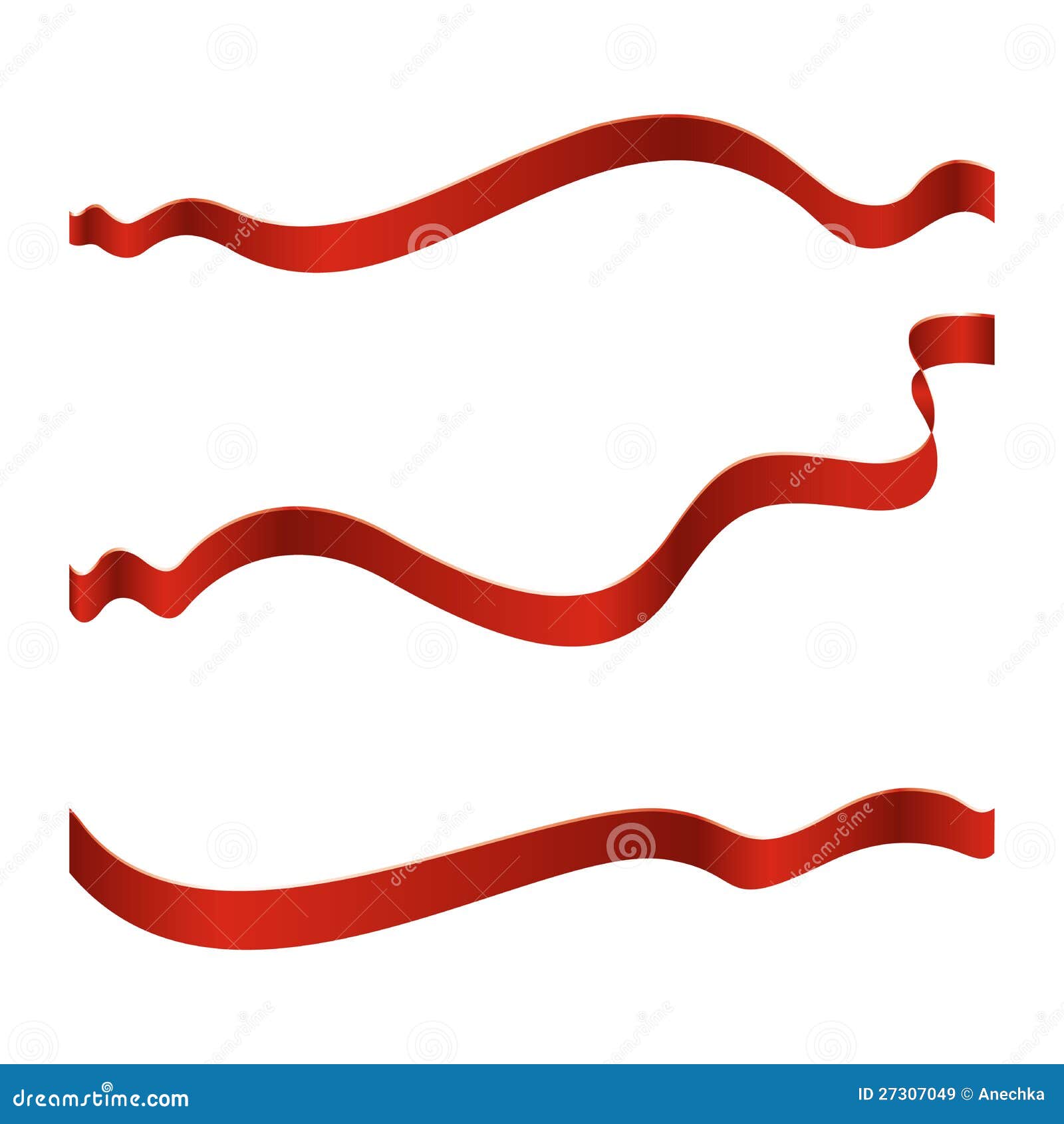 Red ribbons stock vector. Illustration of billowy, isolated - 27307049