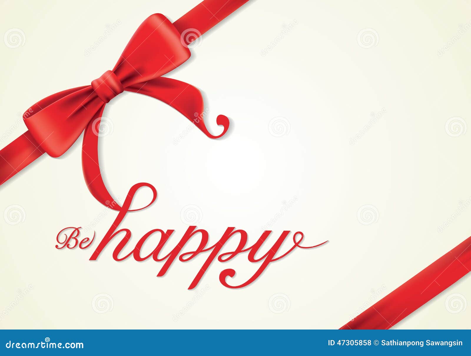 Red Ribbons and Greeting Card, Bows, Happy Stock Illustration ...