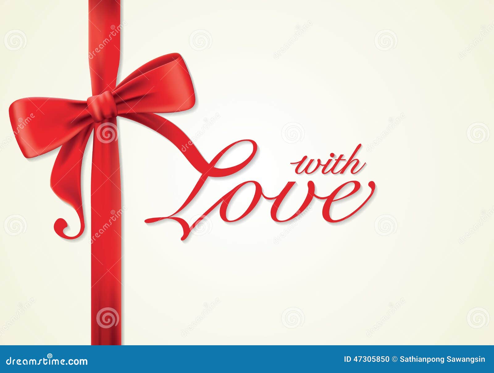 Red Ribbons and Greeting Card, Bows, Love Stock Illustration ...