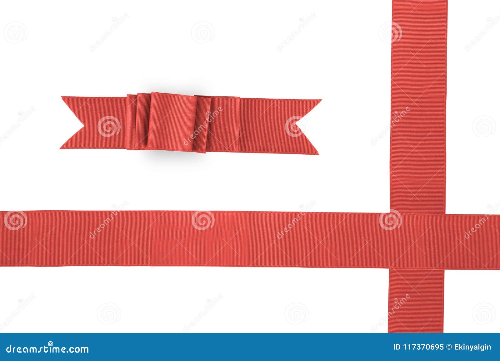 Red Ribbons Template on White Stock Illustration - Illustration of ...