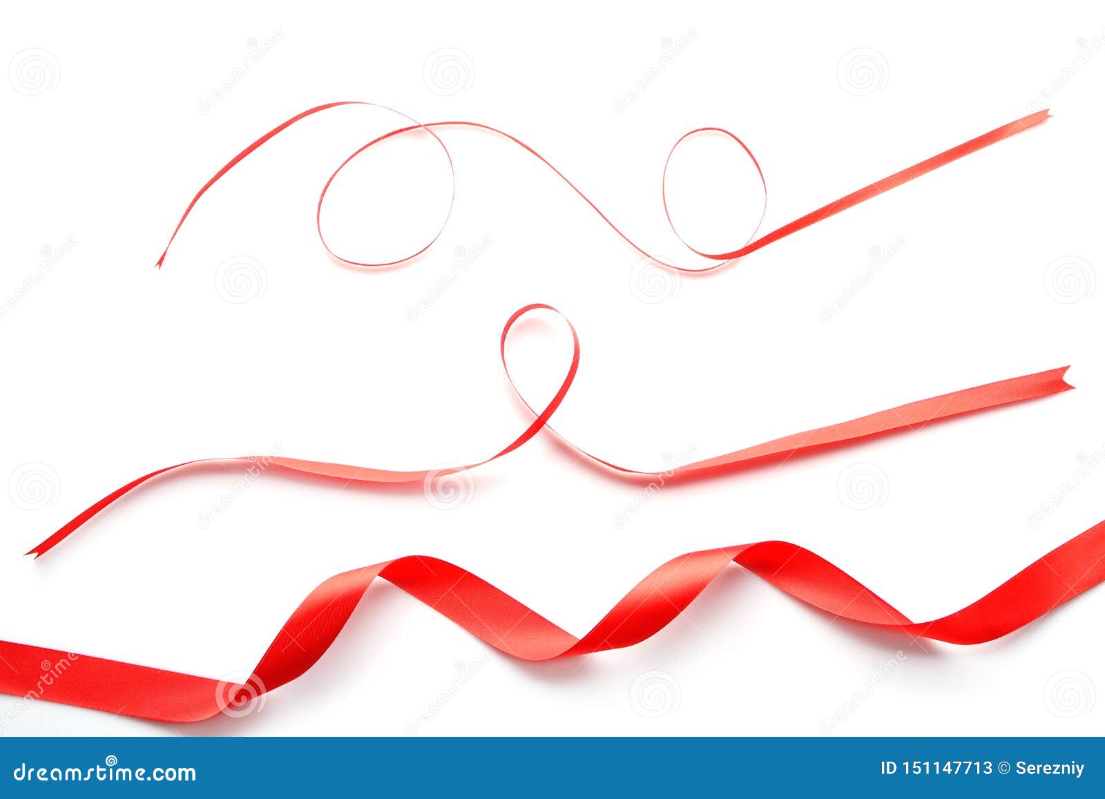Red Ribbons on White Background Stock Image - Image of color, abstract ...