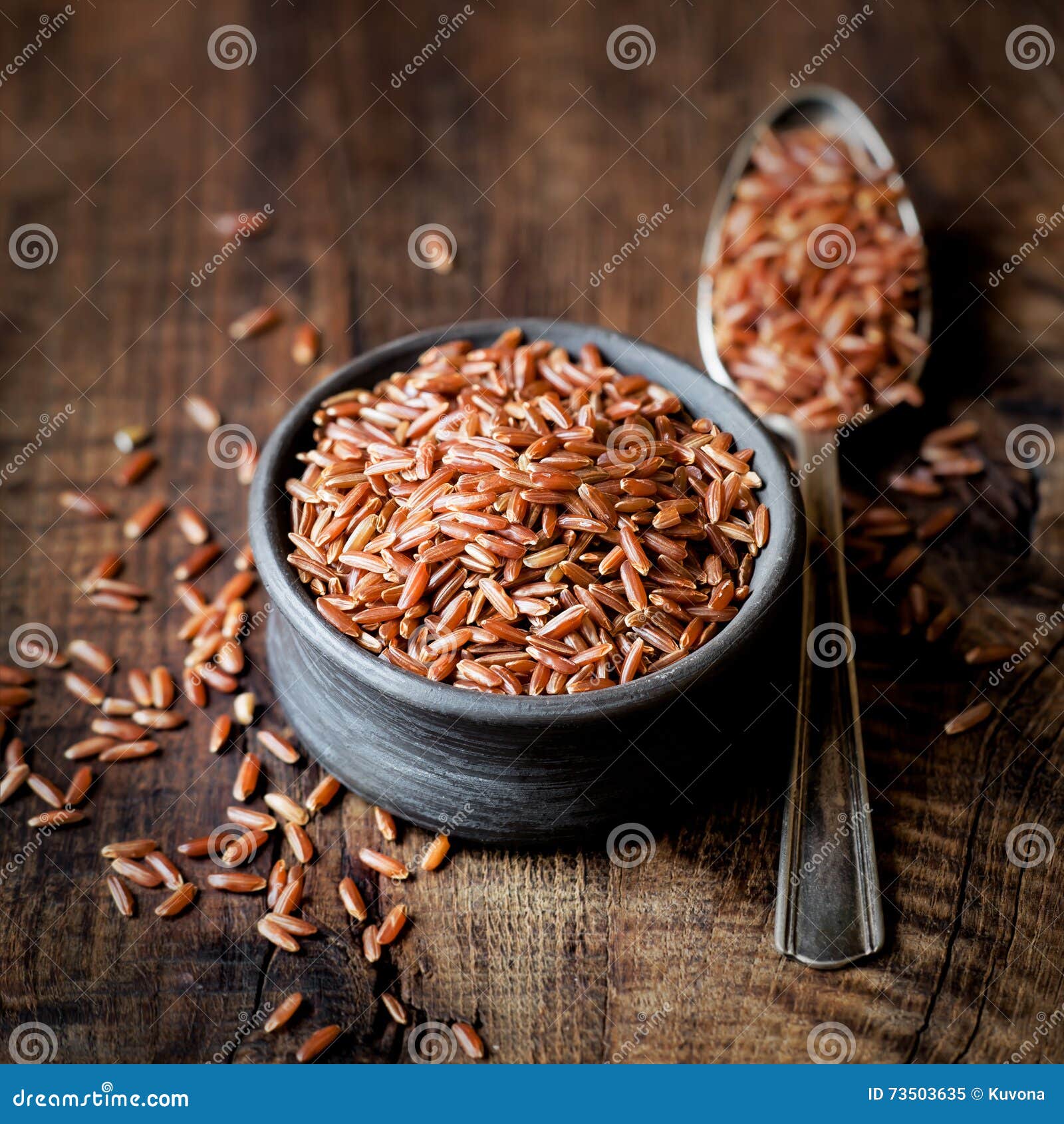 Red rice in a bowl stock image. Image of diet, cereal - 73503635
