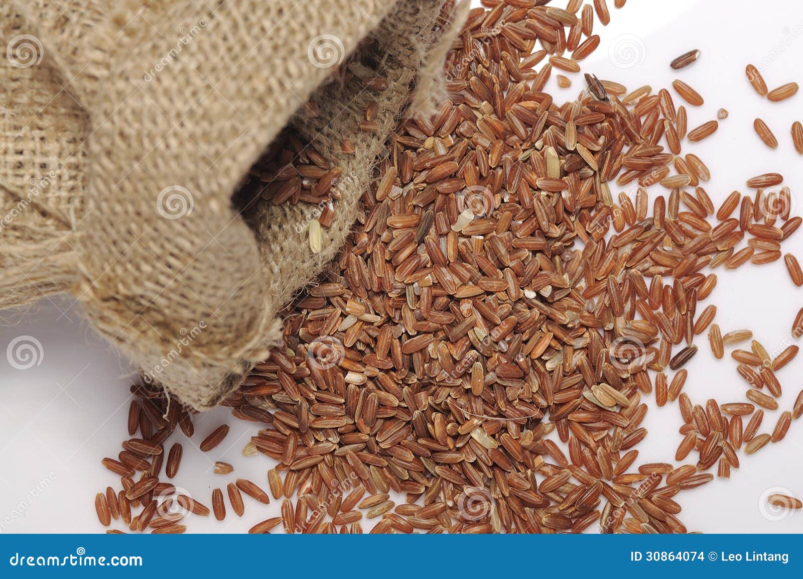 Red Rice stock photo. Image of burlap, healthy, nature - 30864074