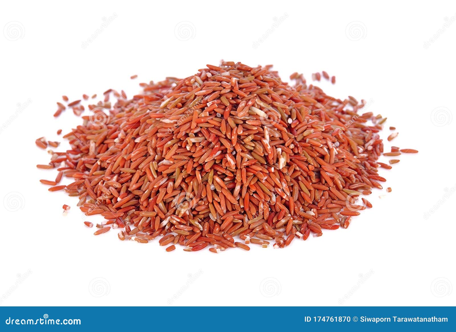 Red Rice Isolated on a White Background Stock Photo - Image of organic ...