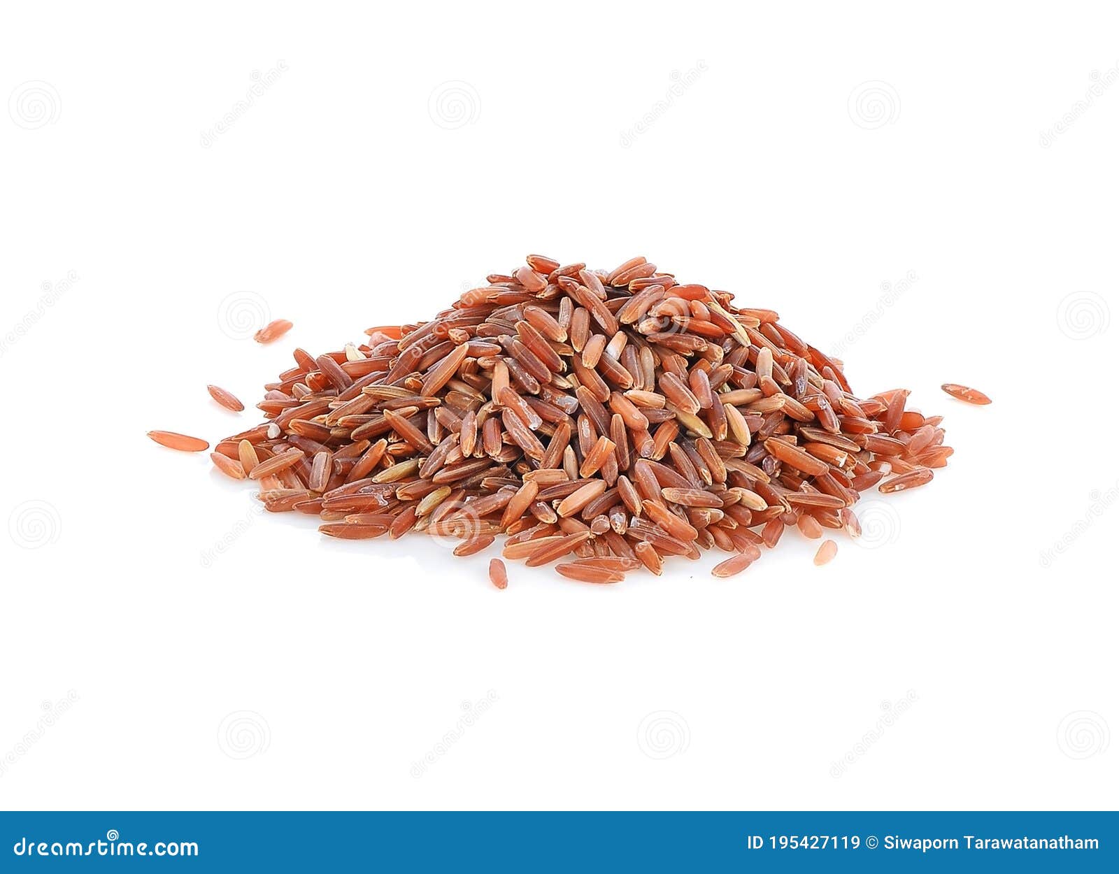 Red Rice Isolated on White Background Stock Image - Image of food ...
