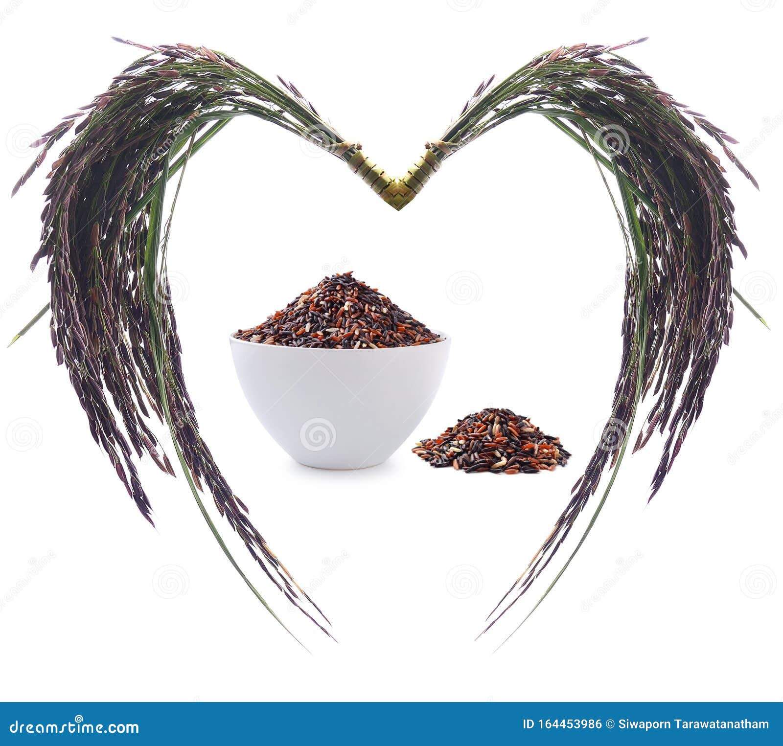 Red Rice Isolated on White Background Stock Photo - Image of meal ...