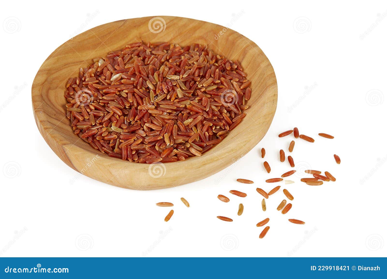 Red Rice Isolated on White Background Stock Image - Image of culinary ...