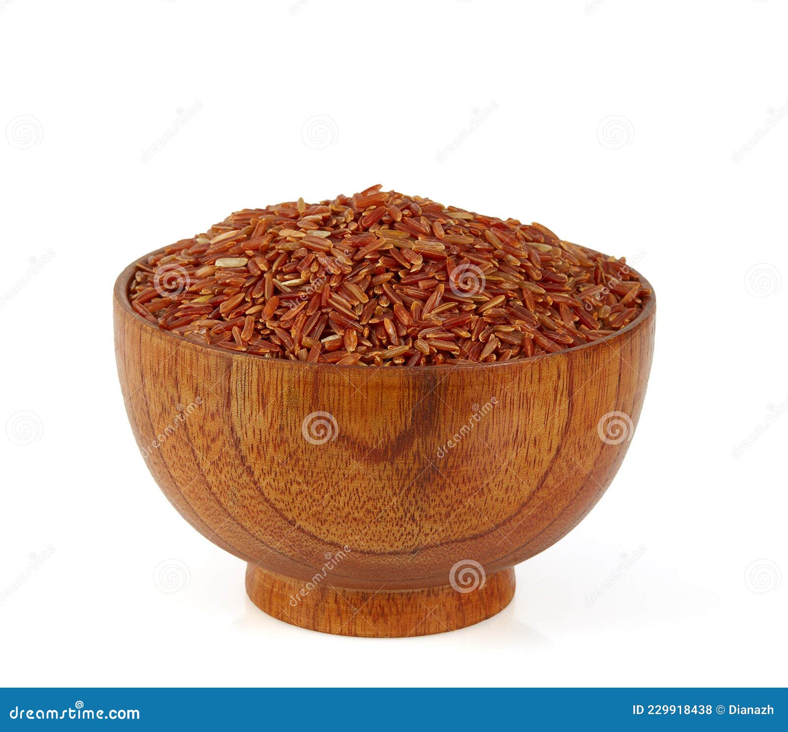 Red Rice Isolated on White Background Stock Photo - Image of seeds ...