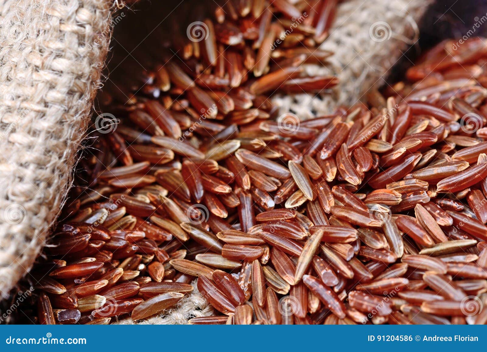 Red Rice is Poured Out of the Bag Stock Photo - Image of food, pouring ...