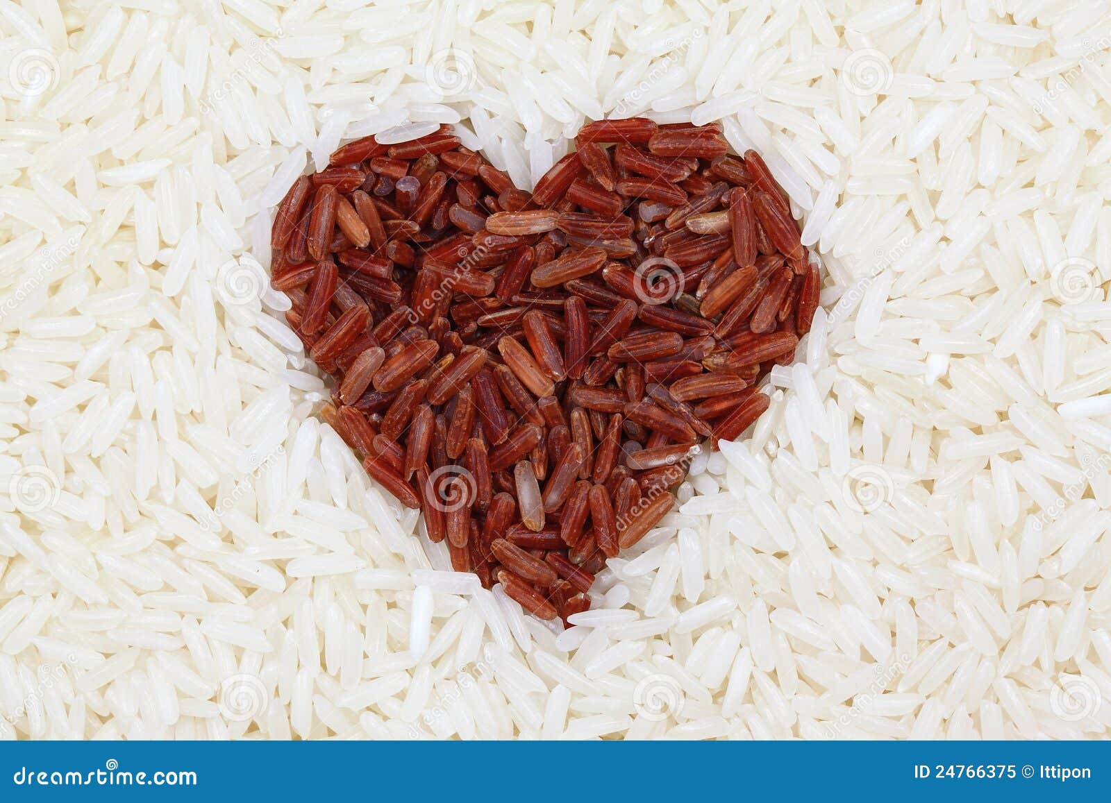 Red rice and white rice stock image. Image of heart, health - 24766375
