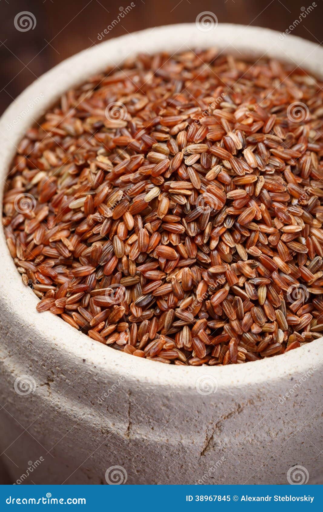 Red rice stock image. Image of ingredient, wood, healthy - 38967845
