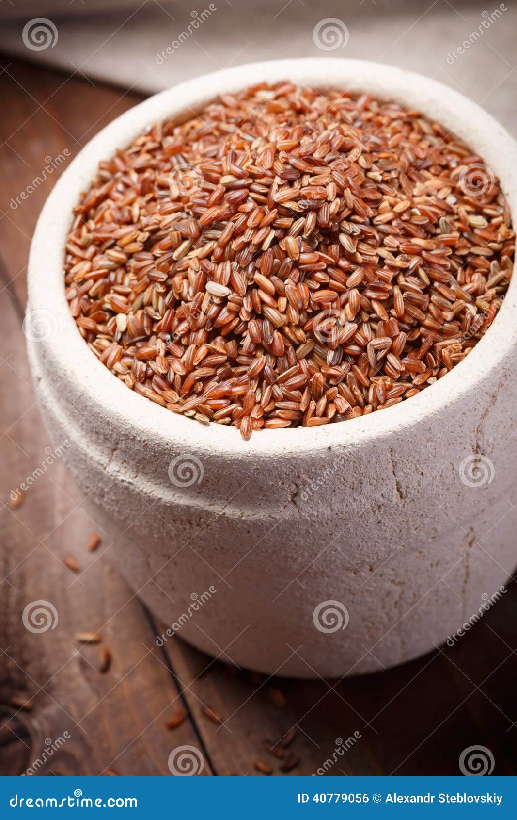 Red rice stock photo. Image of bowl, dieting, seed, brown - 40779056