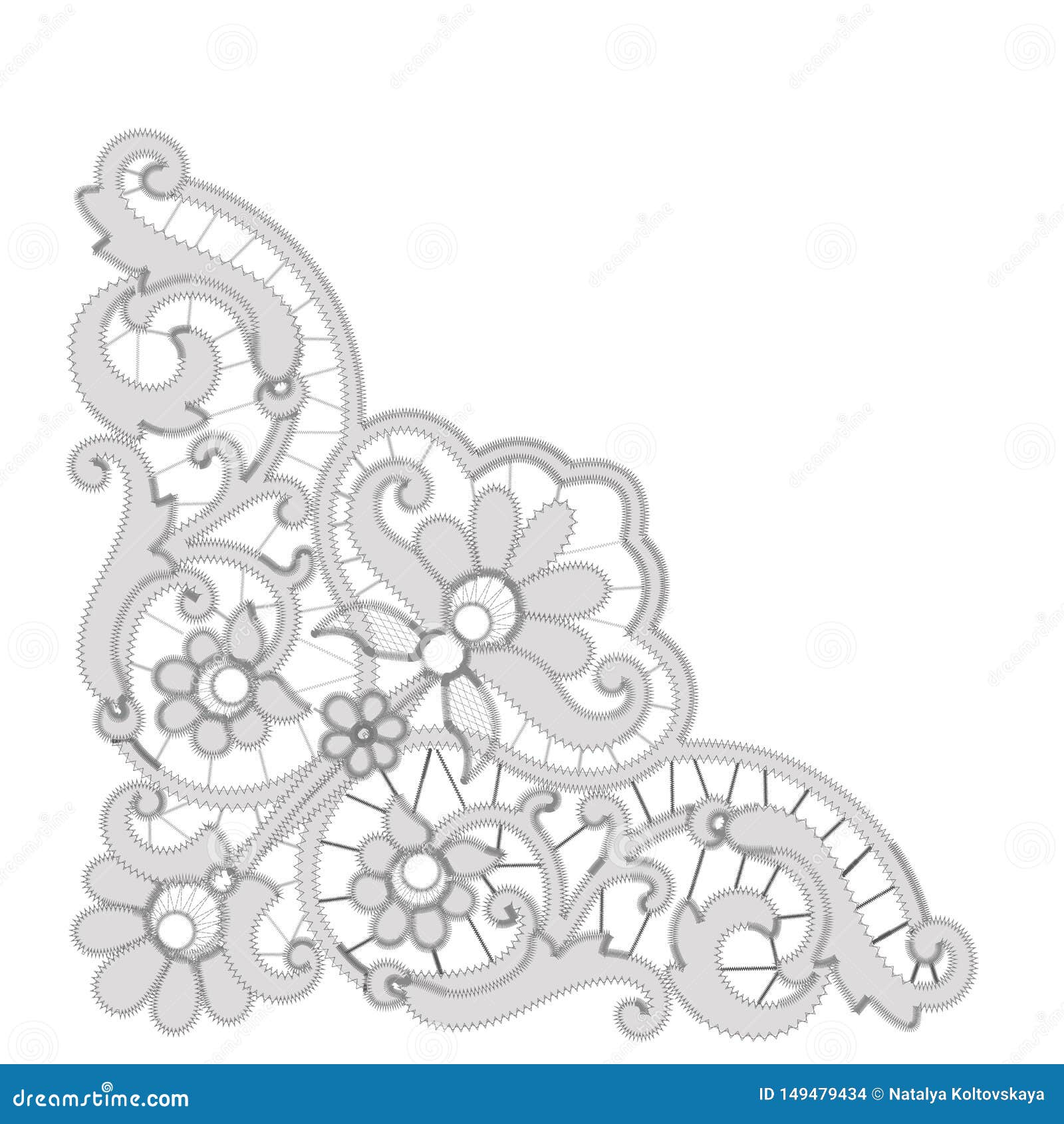 Red Richelieu Embroidery Patterns on the White Background Stock Vector ...