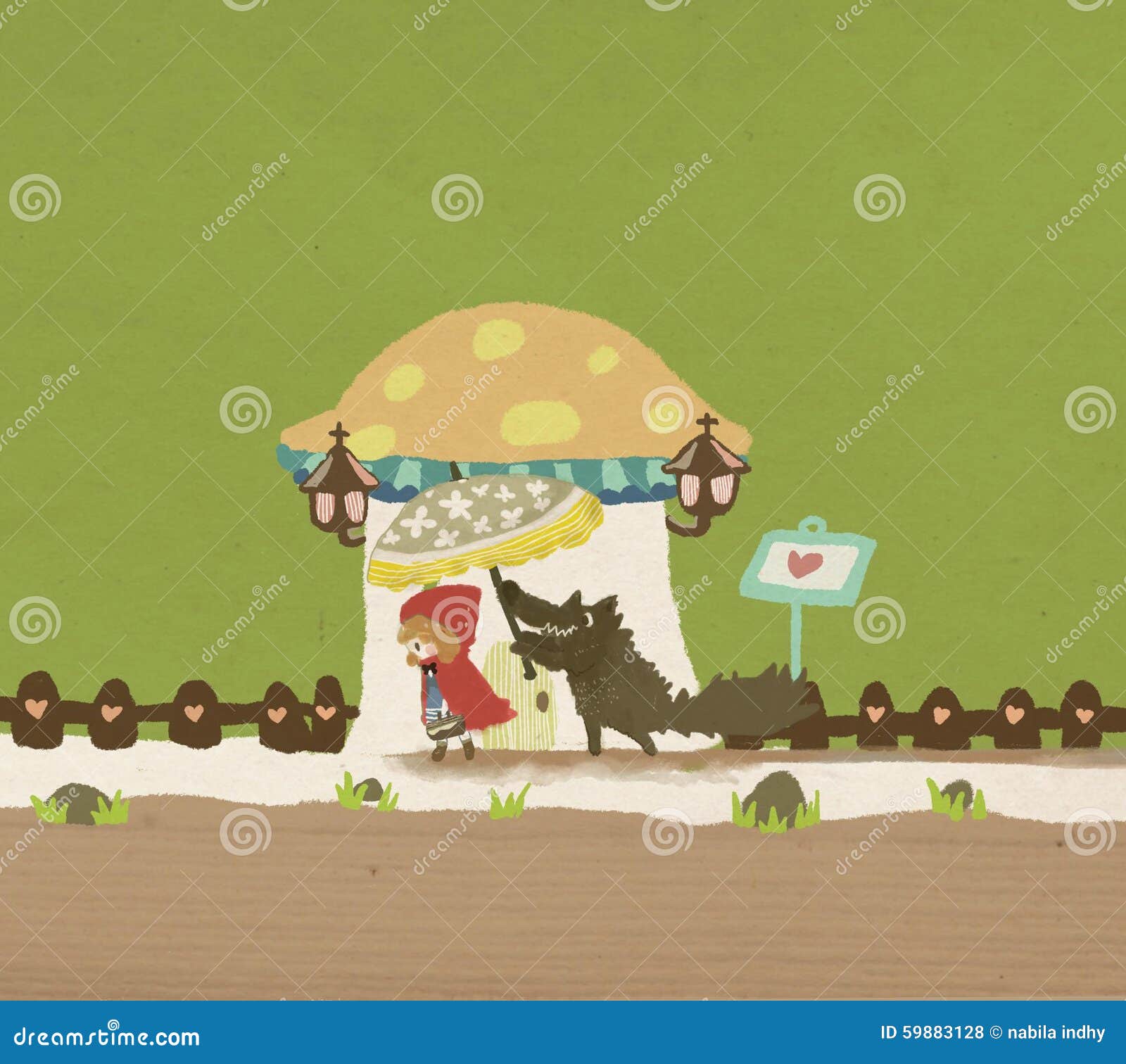 Red riding hood stock illustration. Illustration of little - 59883128
