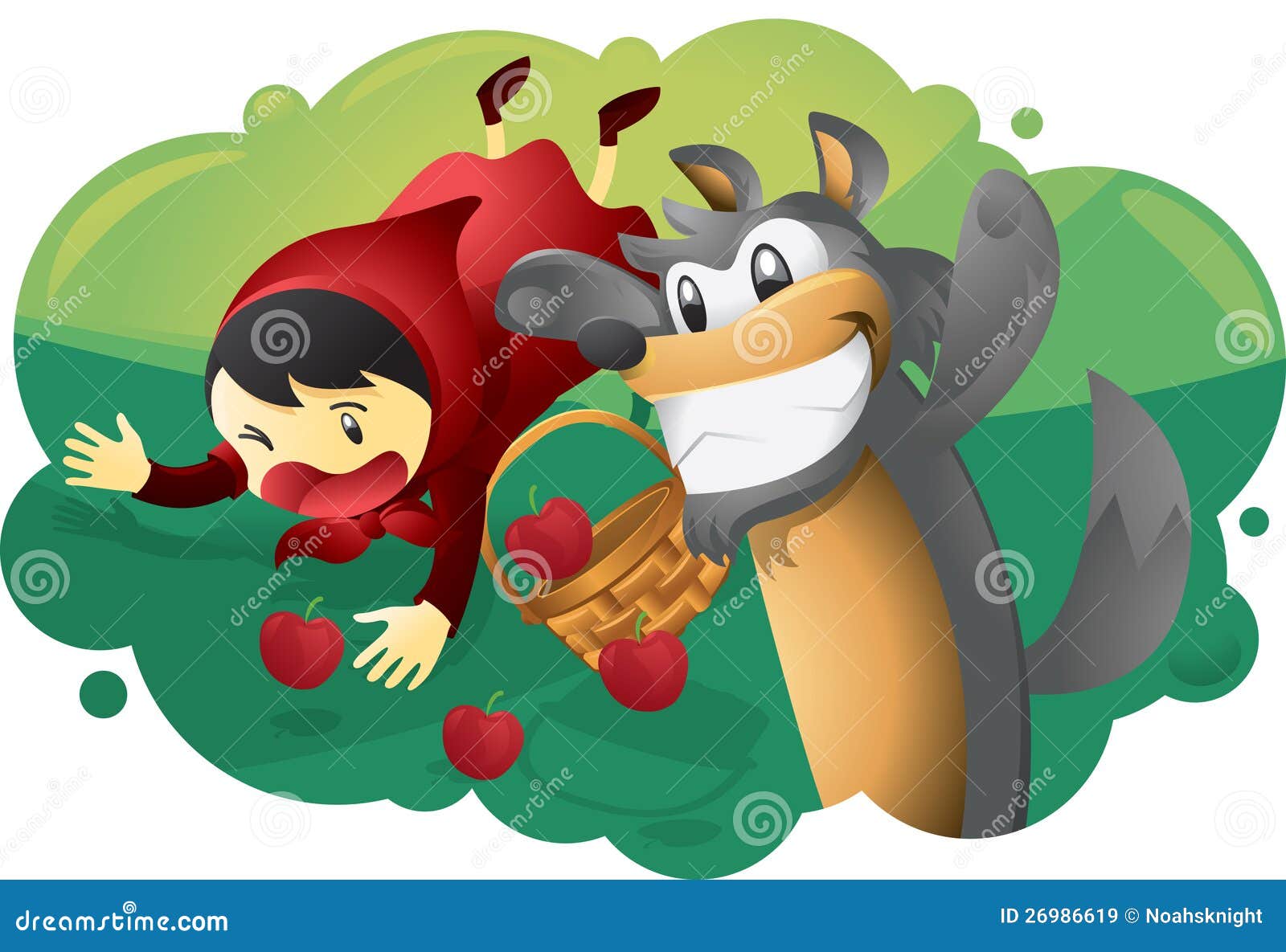 Red Riding Hood and Wolf stock vector. Illustration of riding - 26986619