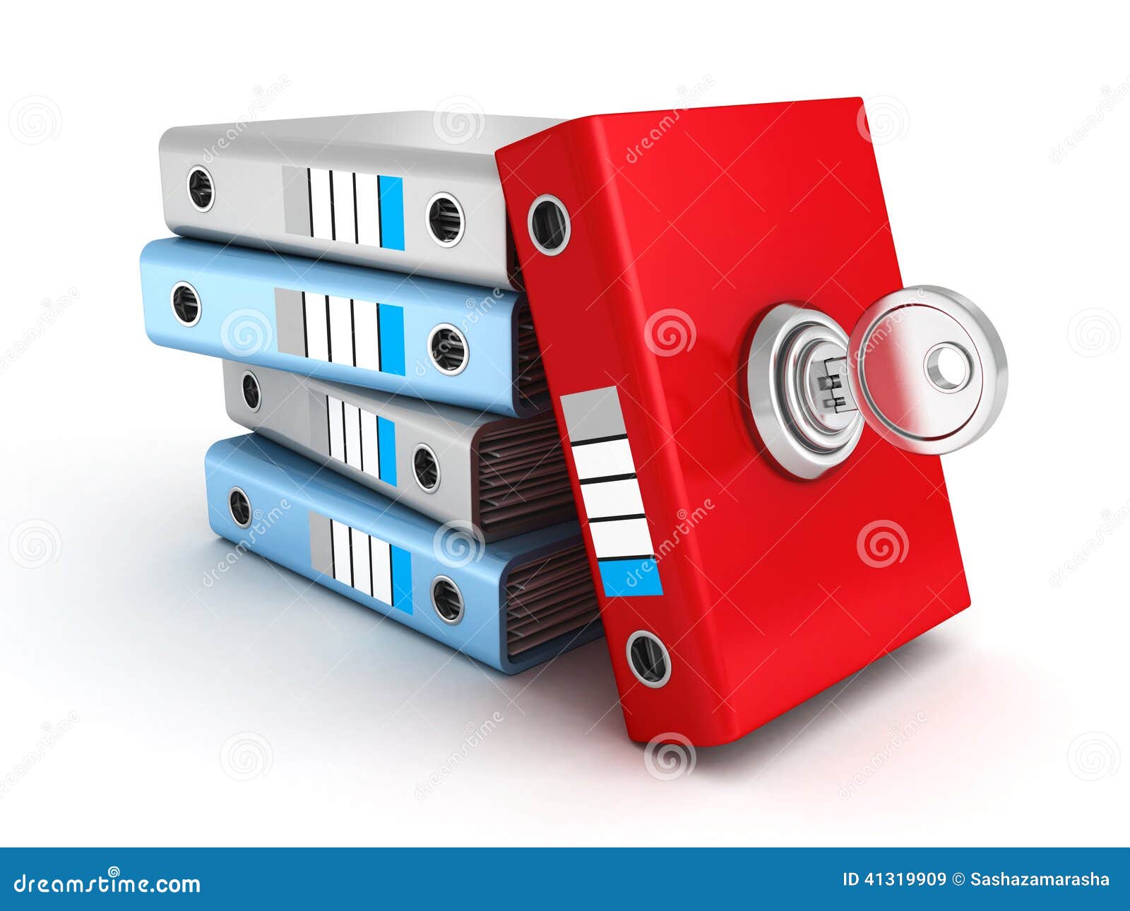 Red Ring Binder Folder Locked with Key Stock Illustration ...
