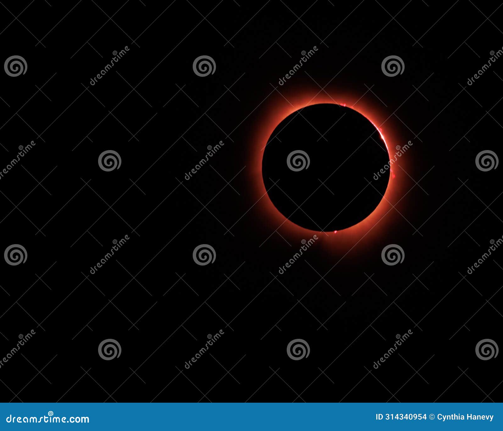A Fiery Red Ring Surrounds the Moon during Totality of Eclipse Stock ...