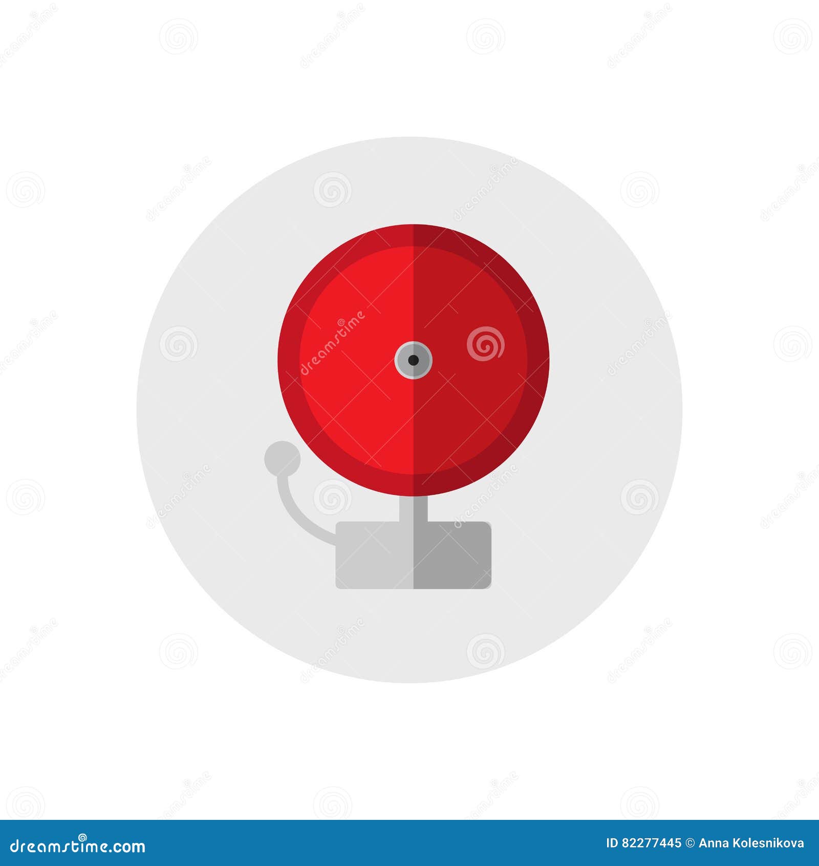 Red Ringing Alarm Bell. Single Silhouette Fire Equipment Icon. Vector ...