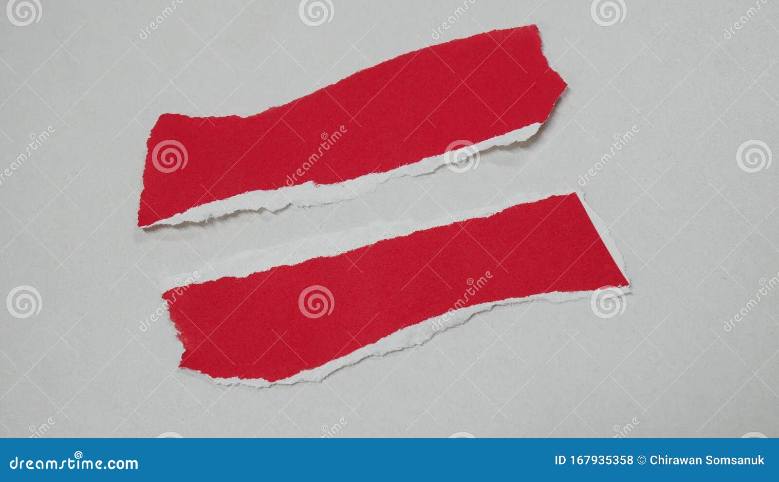 Red Rip Paper on White Background Stock Photo - Image of edge, message ...